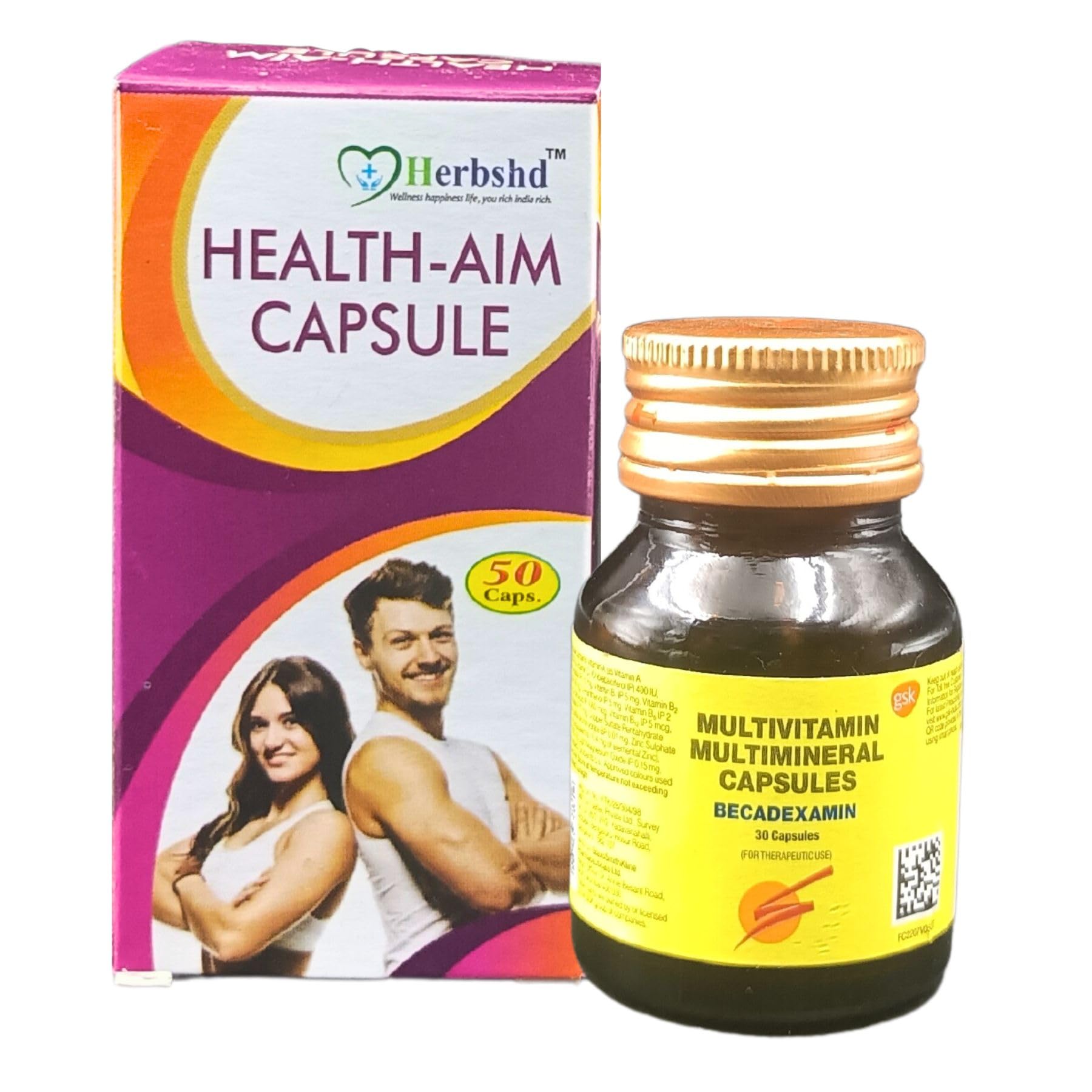 Ayurvedic Health-Aim Capsule and Becadexamin Capsule | Multivitamin ...