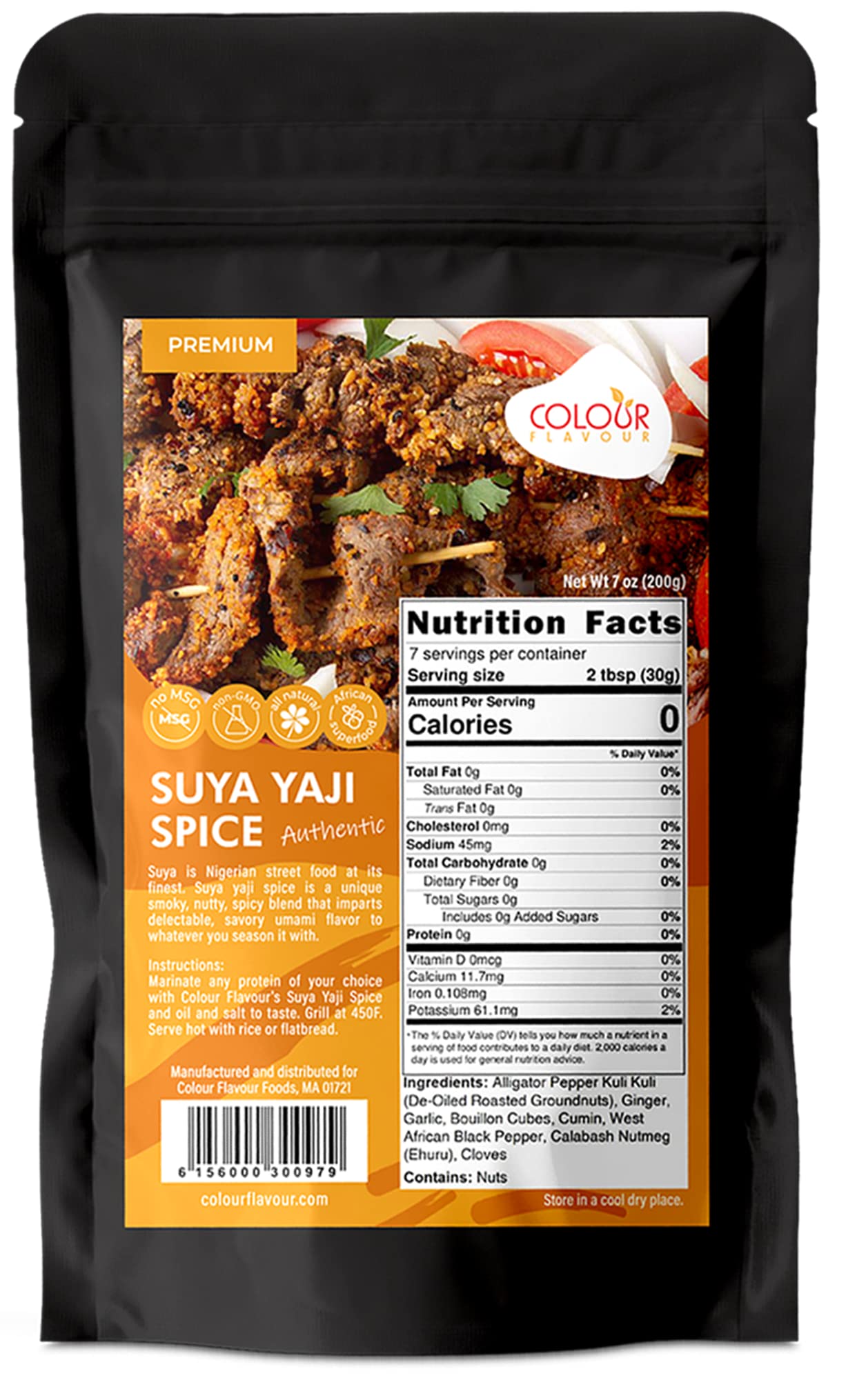 Amazon.com : Colour Flavour Suya Yaji Seasoning | Authentic Sweet ...