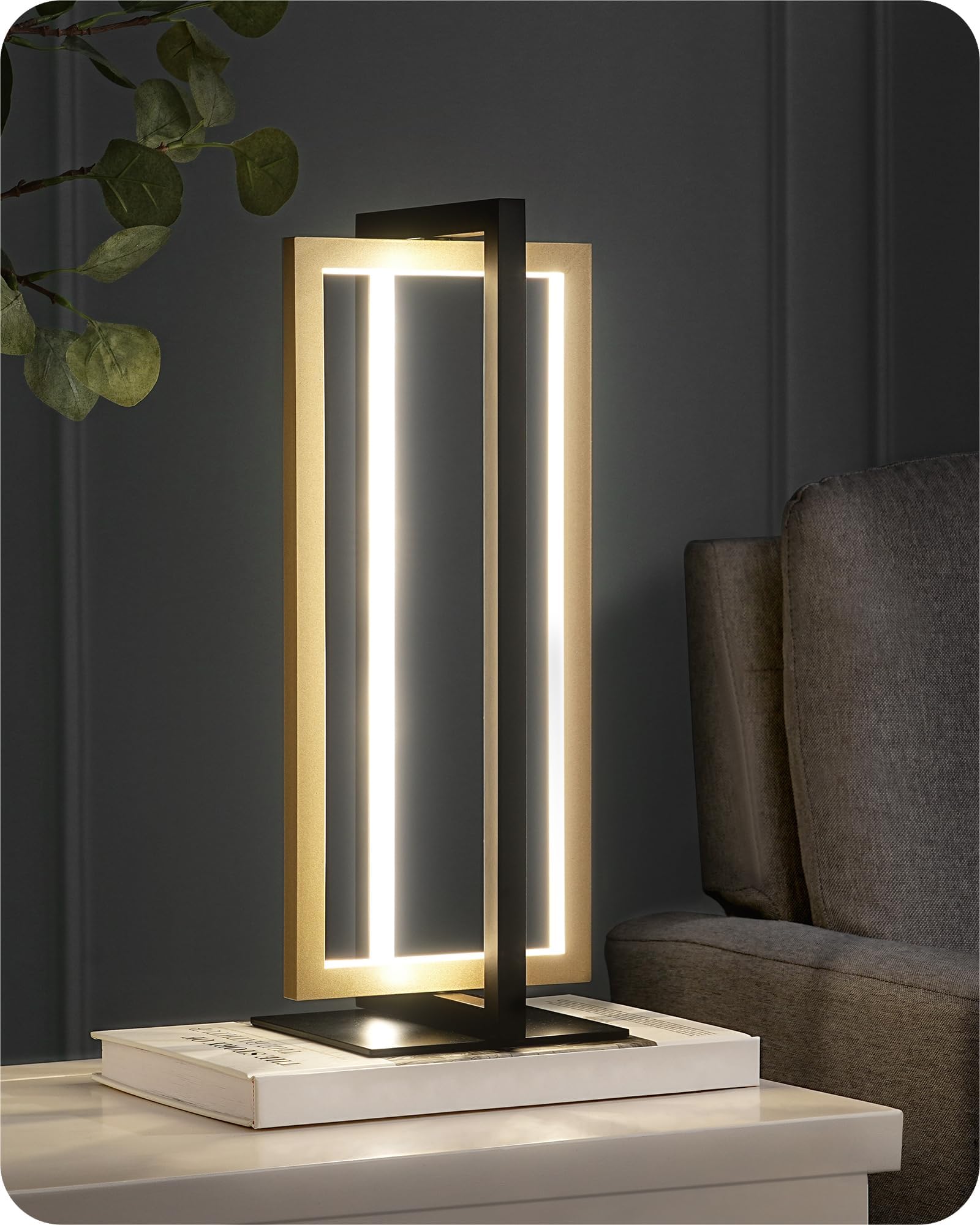 EDISHINE Lampe de Table LED en Métal avec 3 Températures de Couleur ...