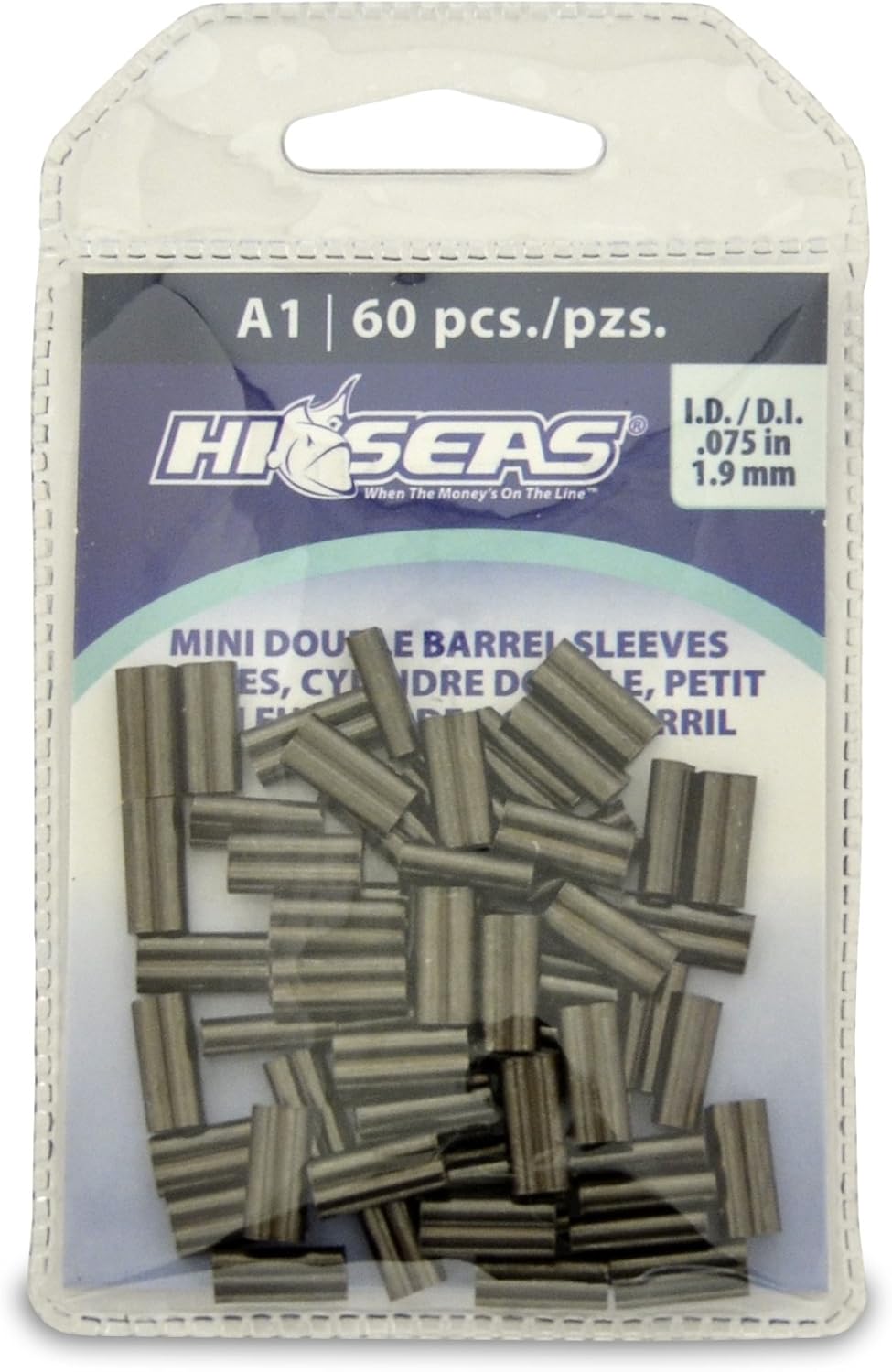 Hi-Seas Mini Double Barrel Copper Crimp Sleeves, 60-Piece, Leader ...