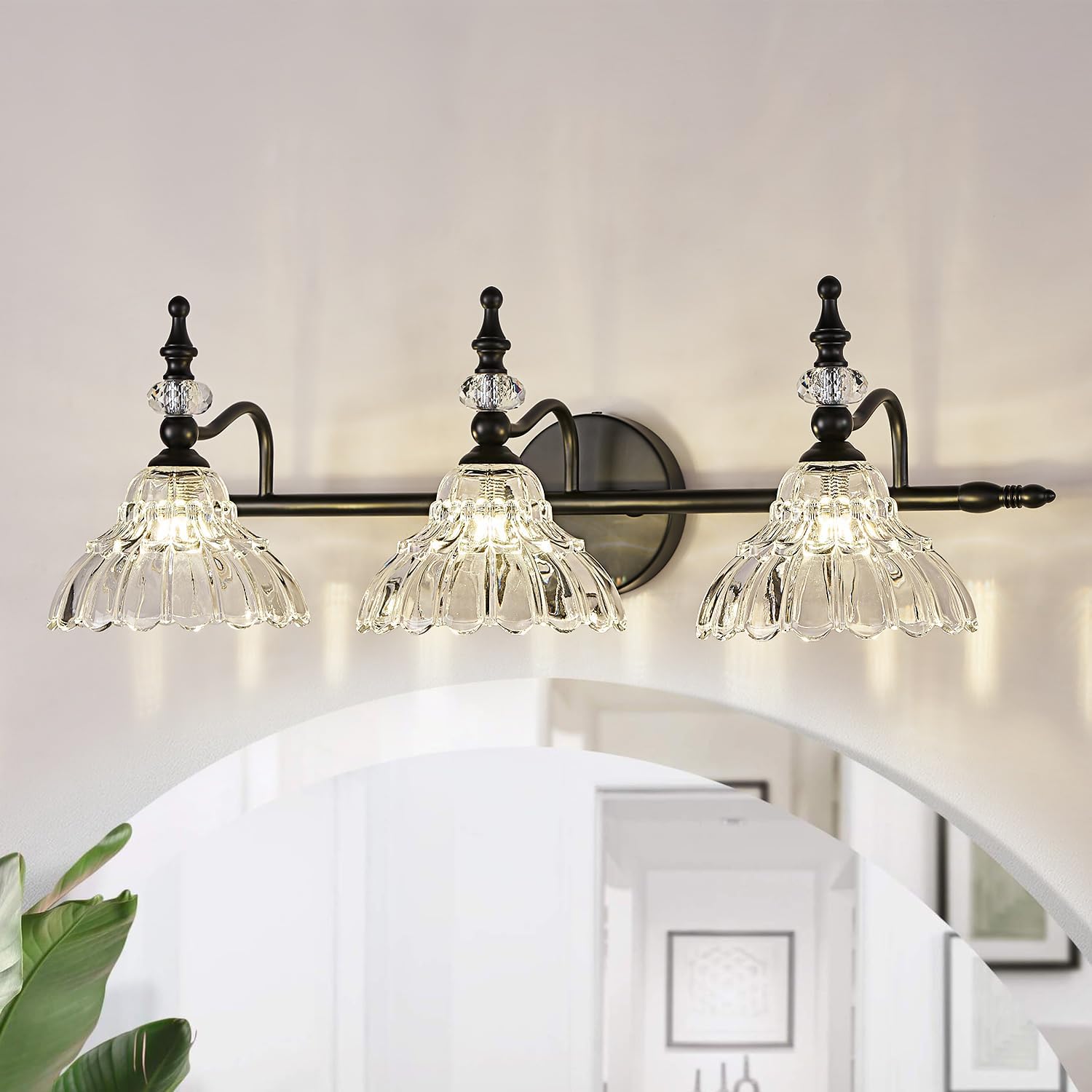 Urban Ambiance Luxury Crystal Bathroom Vanity Light, Medium Size: 7.5 ...