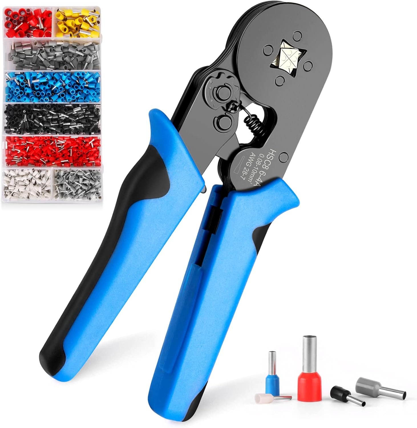 Ecarke Crimping Tools Kit, Ferrule Crimper Plier Kit 0.08-10mm²/AWG28-7 ...