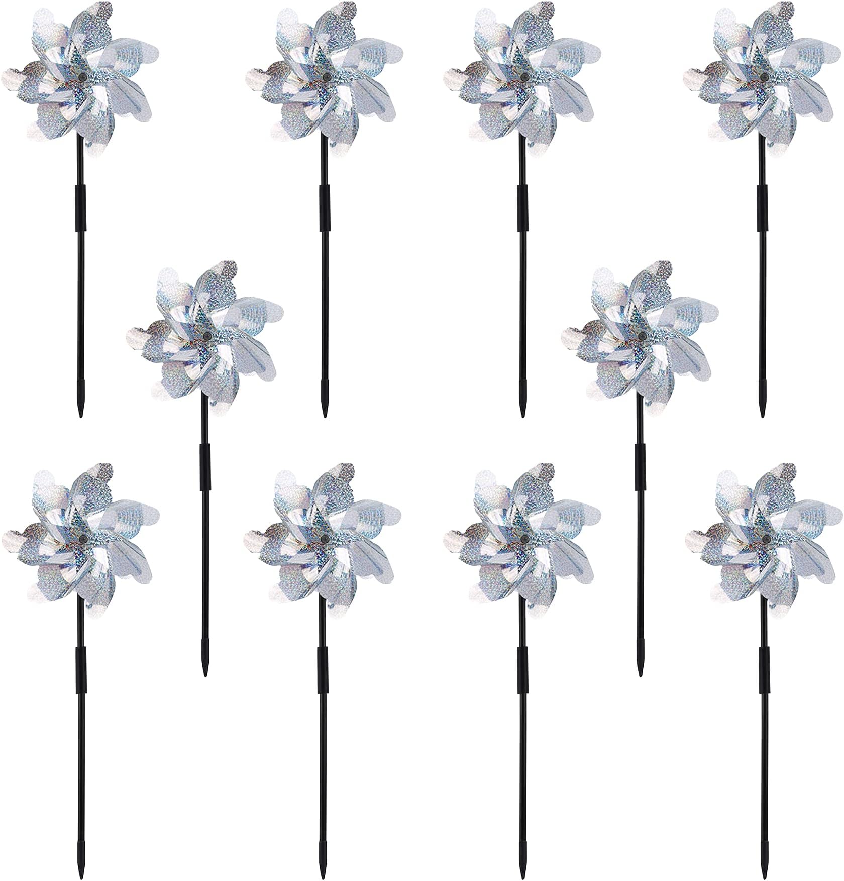 Amazon.com: FameFame 10 Pack Reflective Pinwheels with Plastic Stakes ...