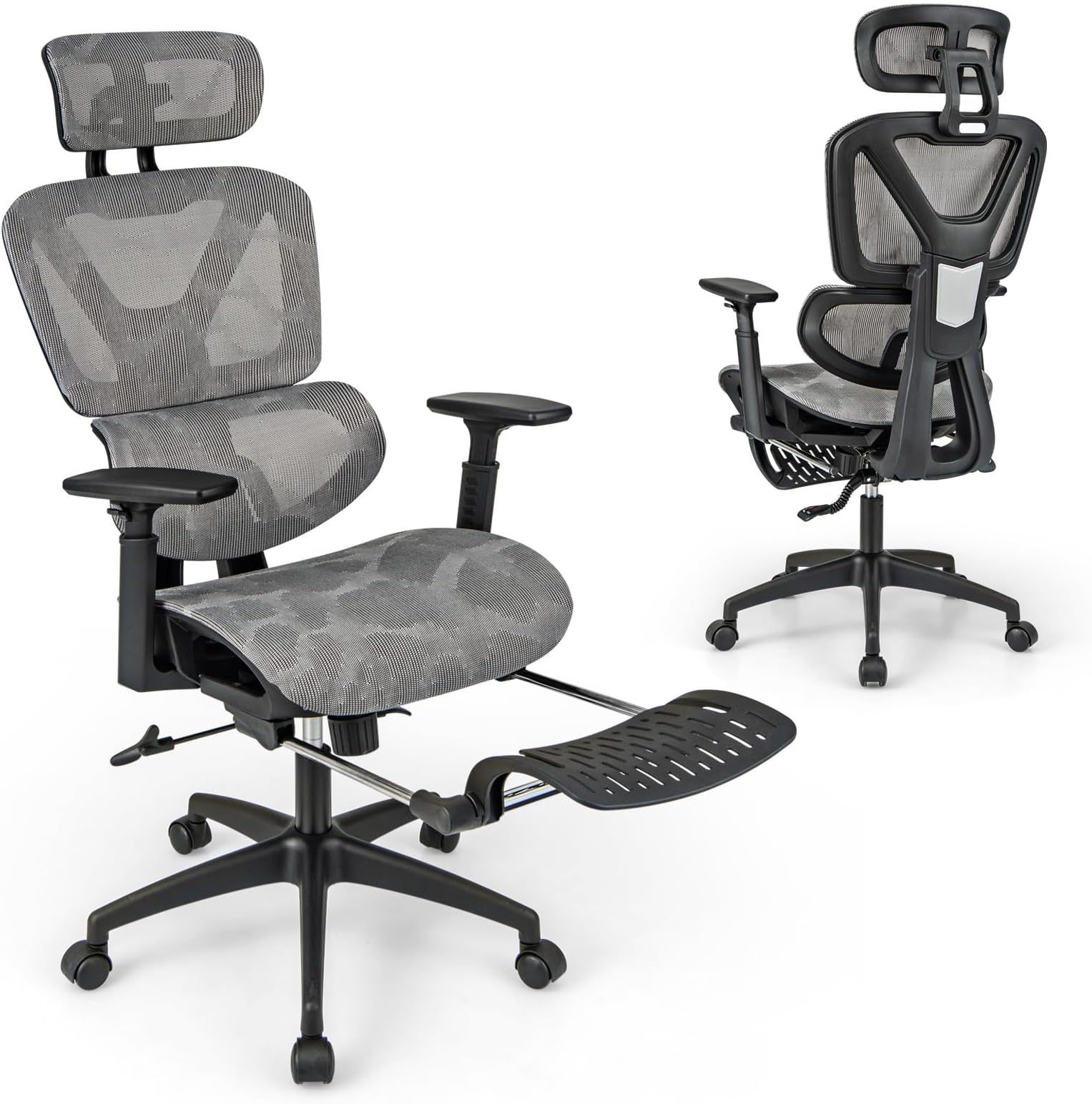 COSTWAY Mesh Office Chair, Ergonomic High Back Swivel Computer Desk ...