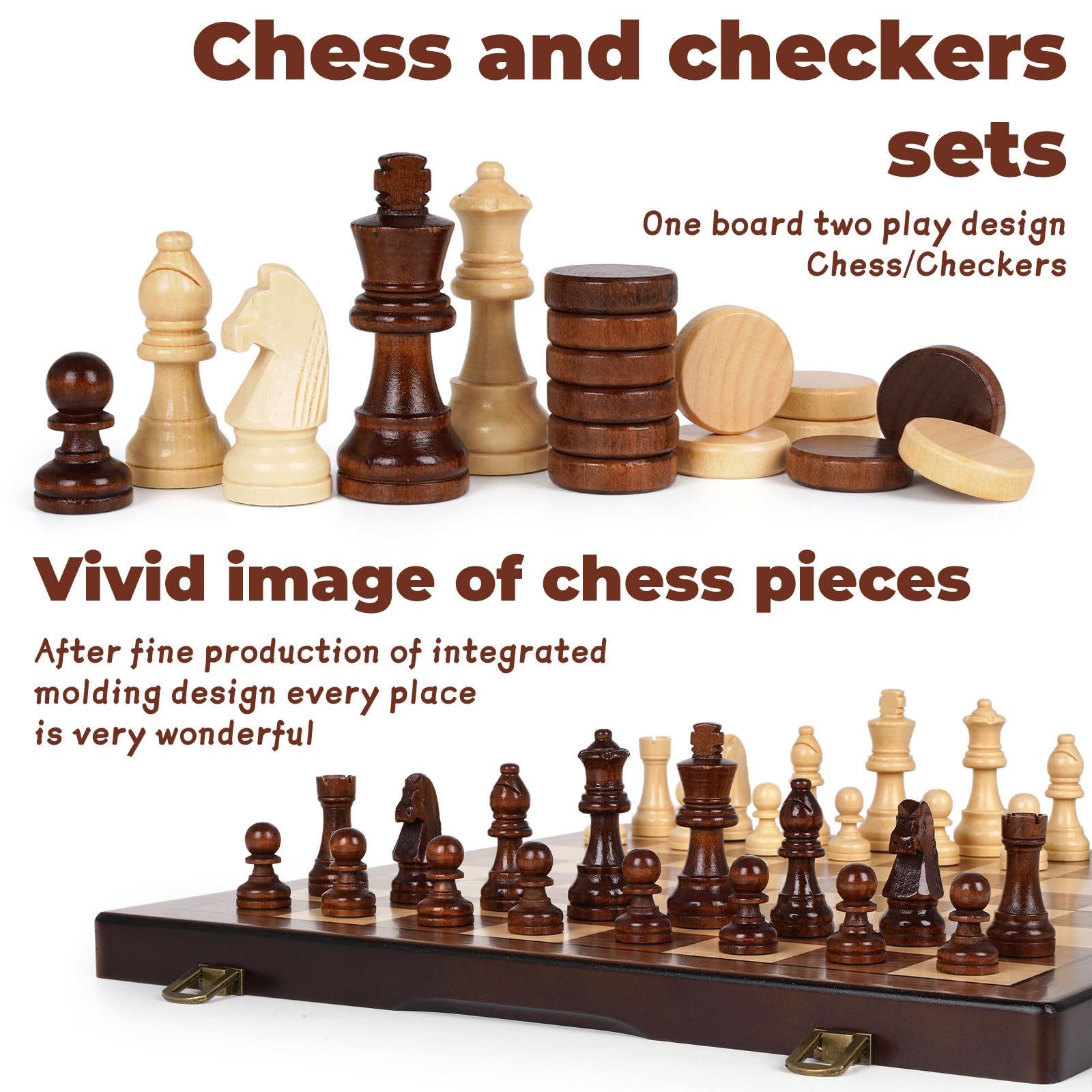 Snapklik.com : 2 In 1 Magnetic Chess Set And Checkers Board Game Set 15 ...