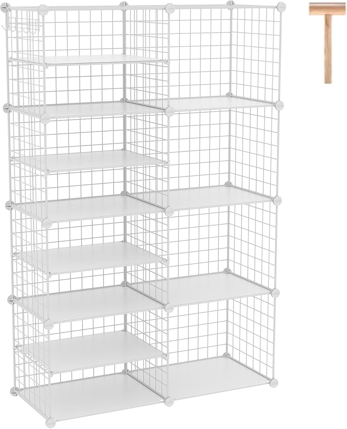 C&AHOME Wire Cube Storage Unit, Interlocking Metal Wire Organizer with ...
