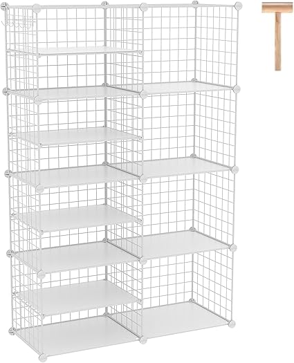 Amazon.com: C&AHOME Wire Cube Storage Unit, Interlocking Metal Wire ...