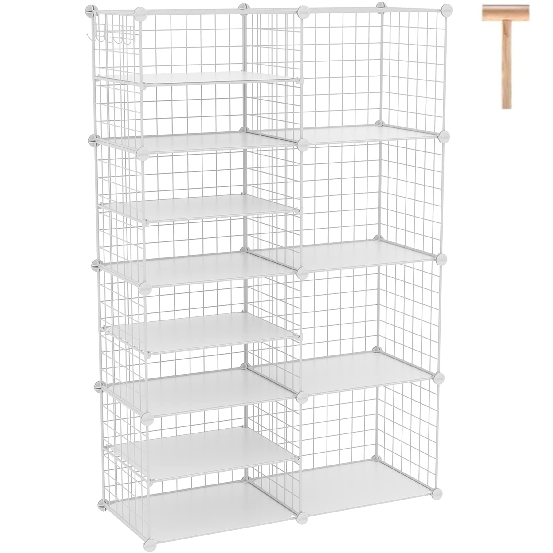 C&AHOME Wire Cube Storage Unit, Interlocking Metal Wire Organizer with ...