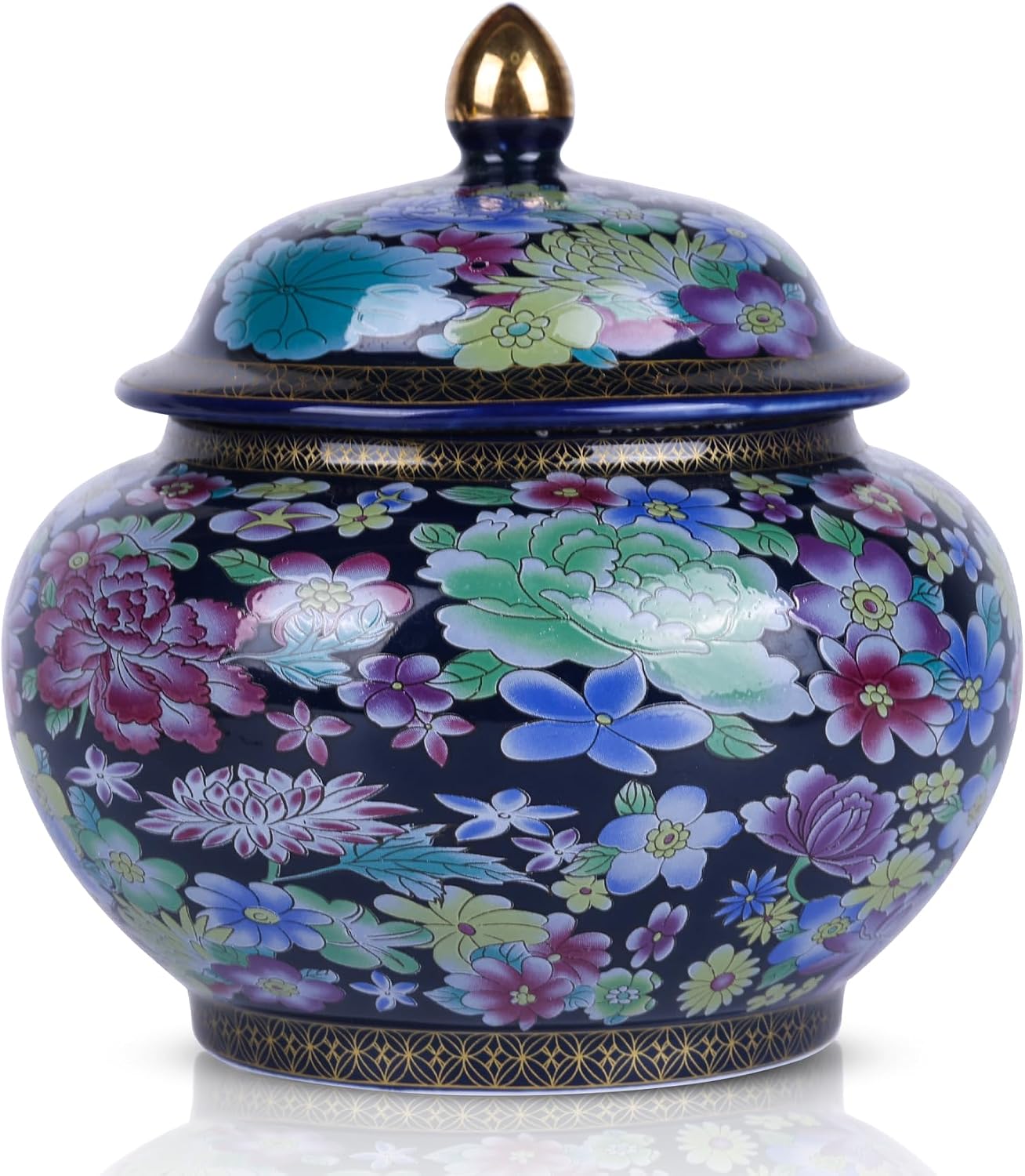 Amazon.com: Elegant Enamel Ginger Jar - Traditional Cloisonné Design ...