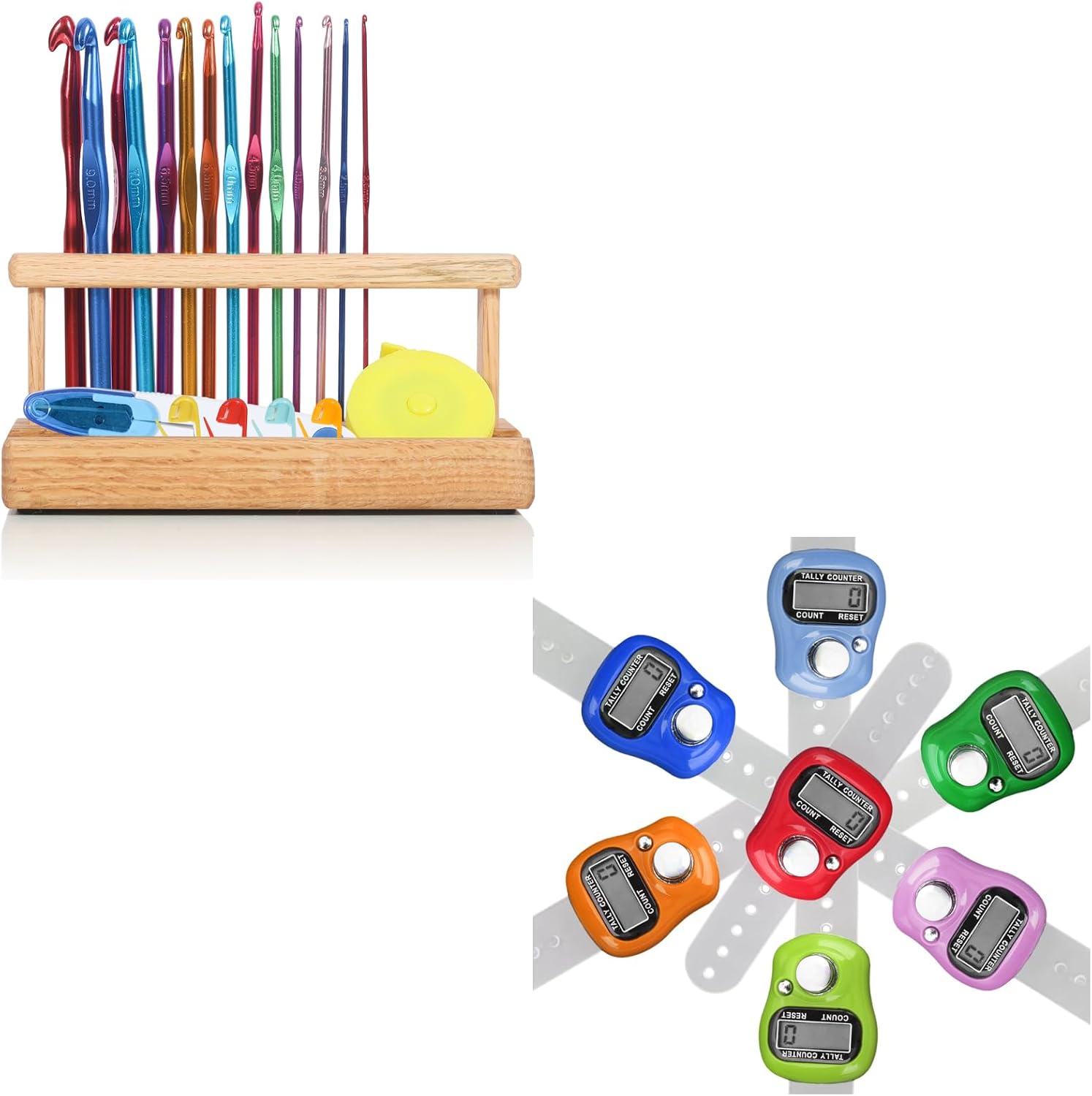 Amazon.com: Olikraft 14-Piece Ergonomic Crochet Hook Set and 7-Pack ...