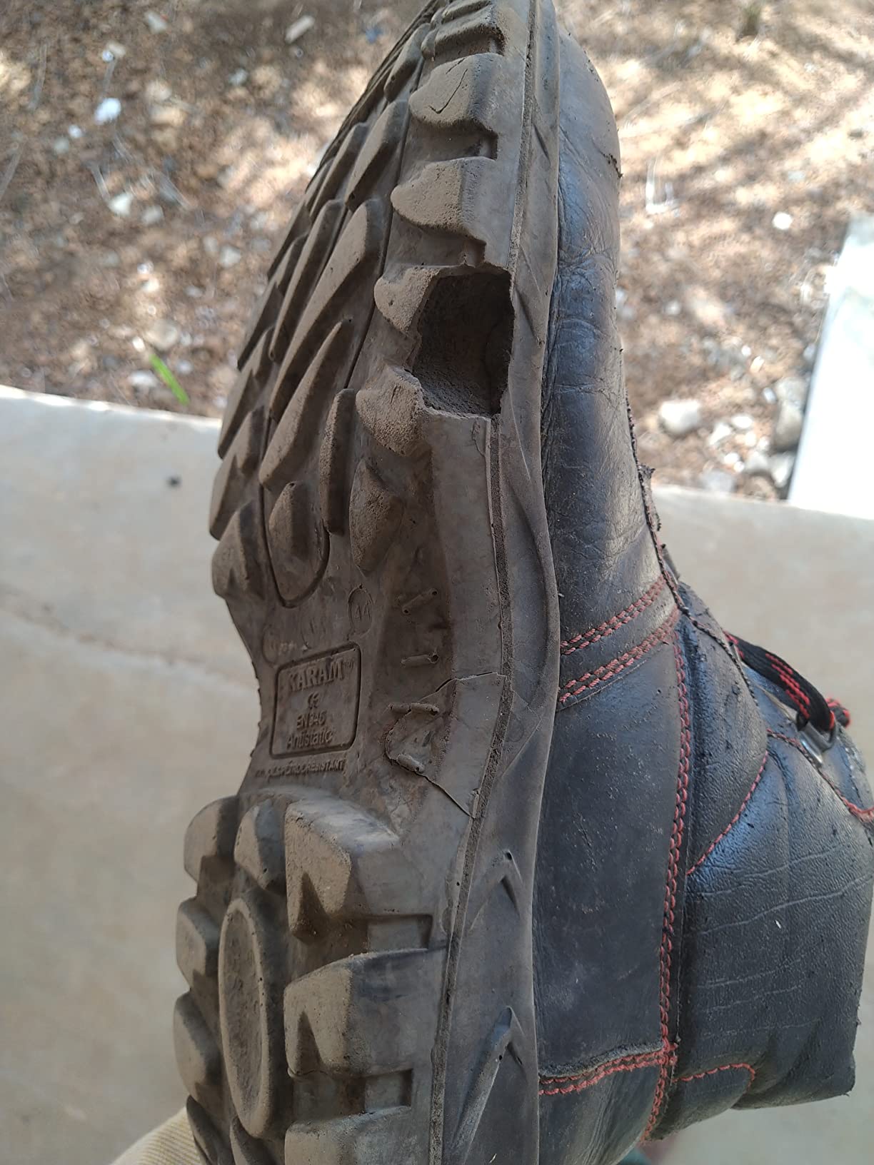 Karam FS21 Black Leather Safety Shoes for Men | Double Density with ...