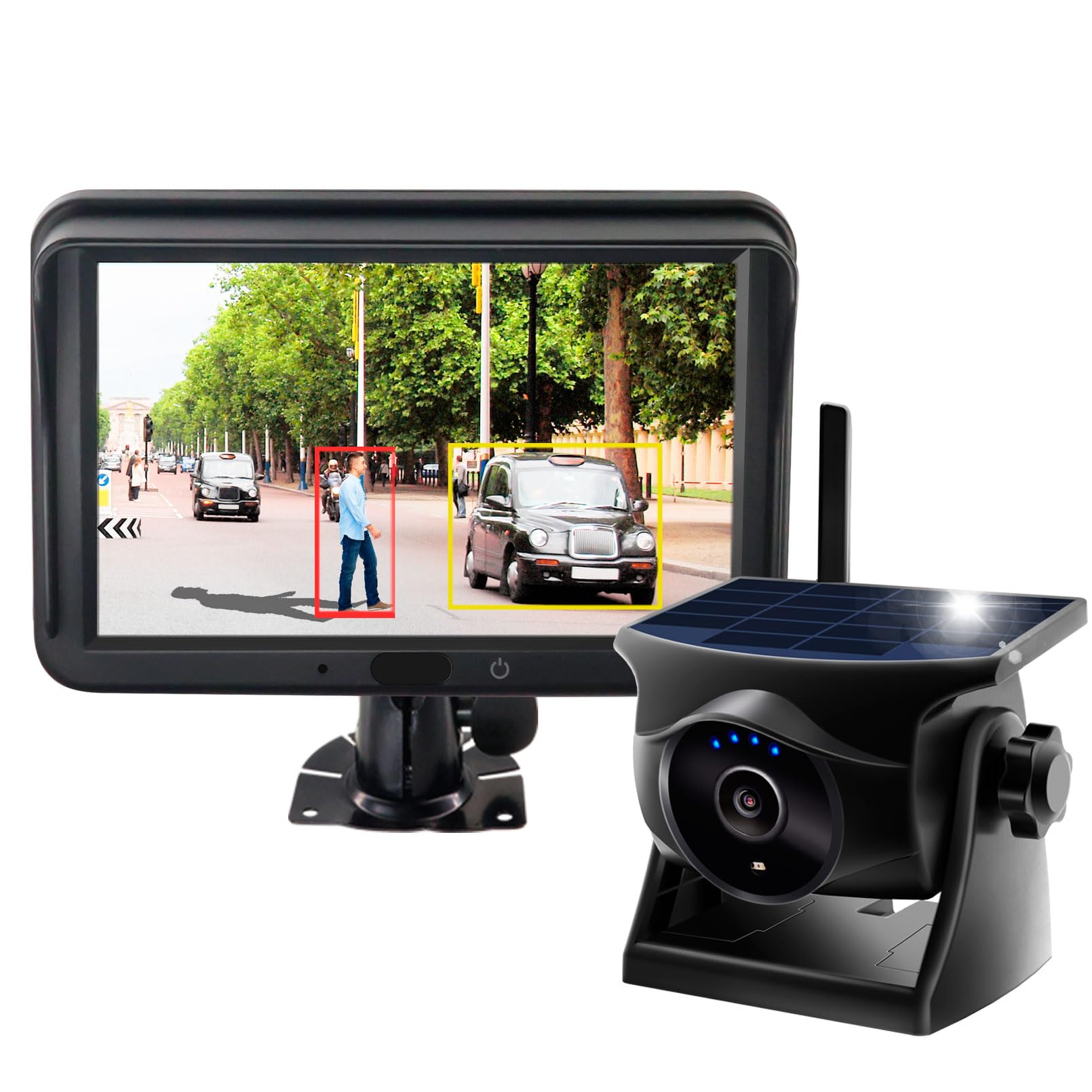 Amazon.com: 1080P Solar Magnetic Wireless Backup Camera with 5" Monitor ...