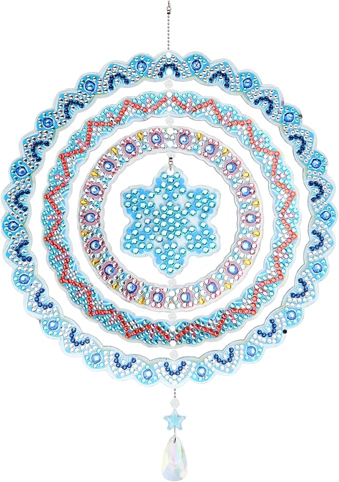 5D Diamond Painting Wind Chime Snowflake, DIY Diamond Painting ...