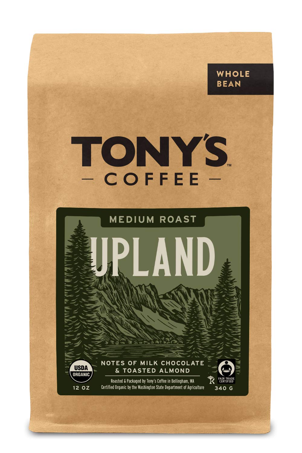 Amazon.com : Tony's Coffee Organic Upland Whole Bean, 12 oz : Grocery ...