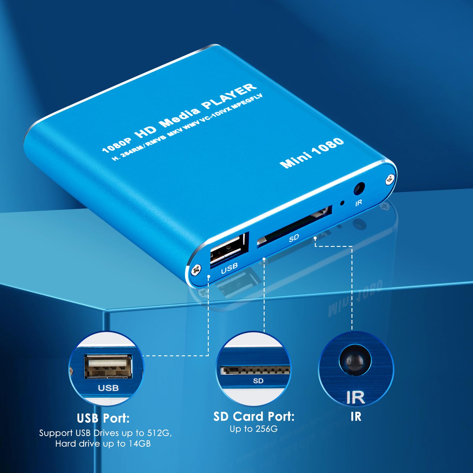 Snapklik.com : AGPtEK Mini 1080P Full HD Digital Media Player