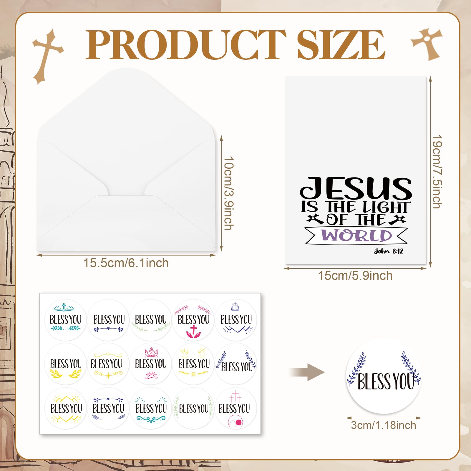 Snapklik.com : Sayglossy 120 Set Inspirational Christian Greeting Cards ...