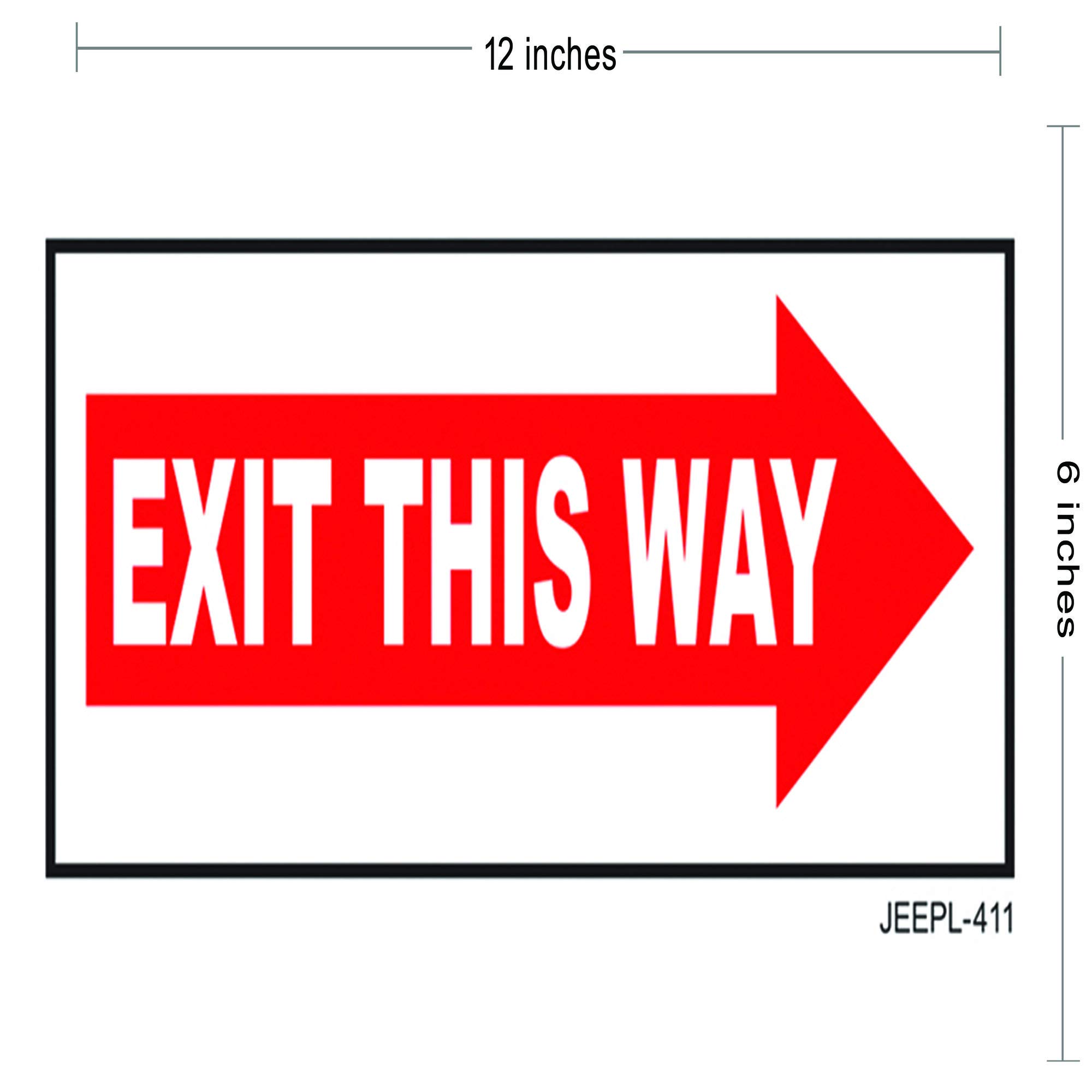 Buy JEEPL-EXIT THIS WAY SIGN BOARD|| Emergency sign board|| Safety ...