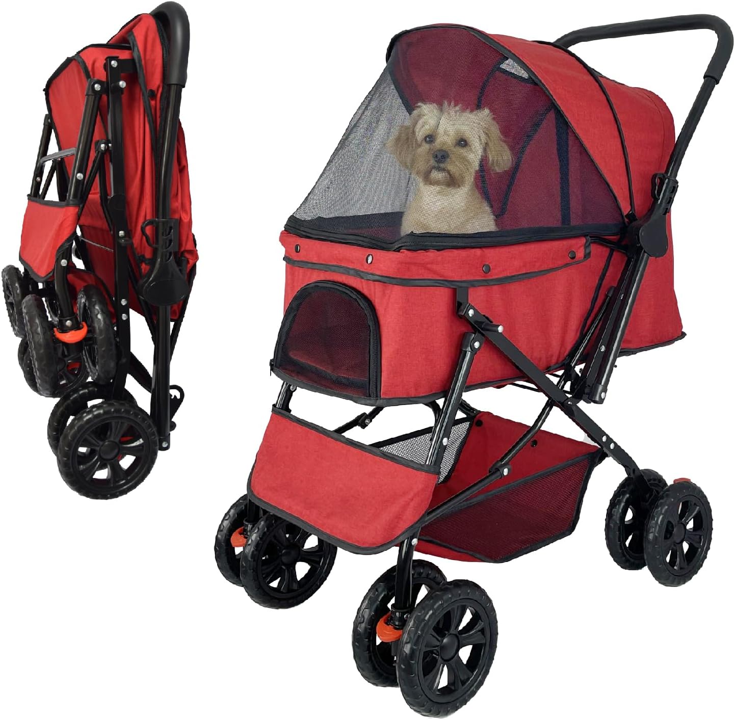 Amazon.com: HTLPET Reversible Handlebar Pet Stroller for Medium Dogs ...