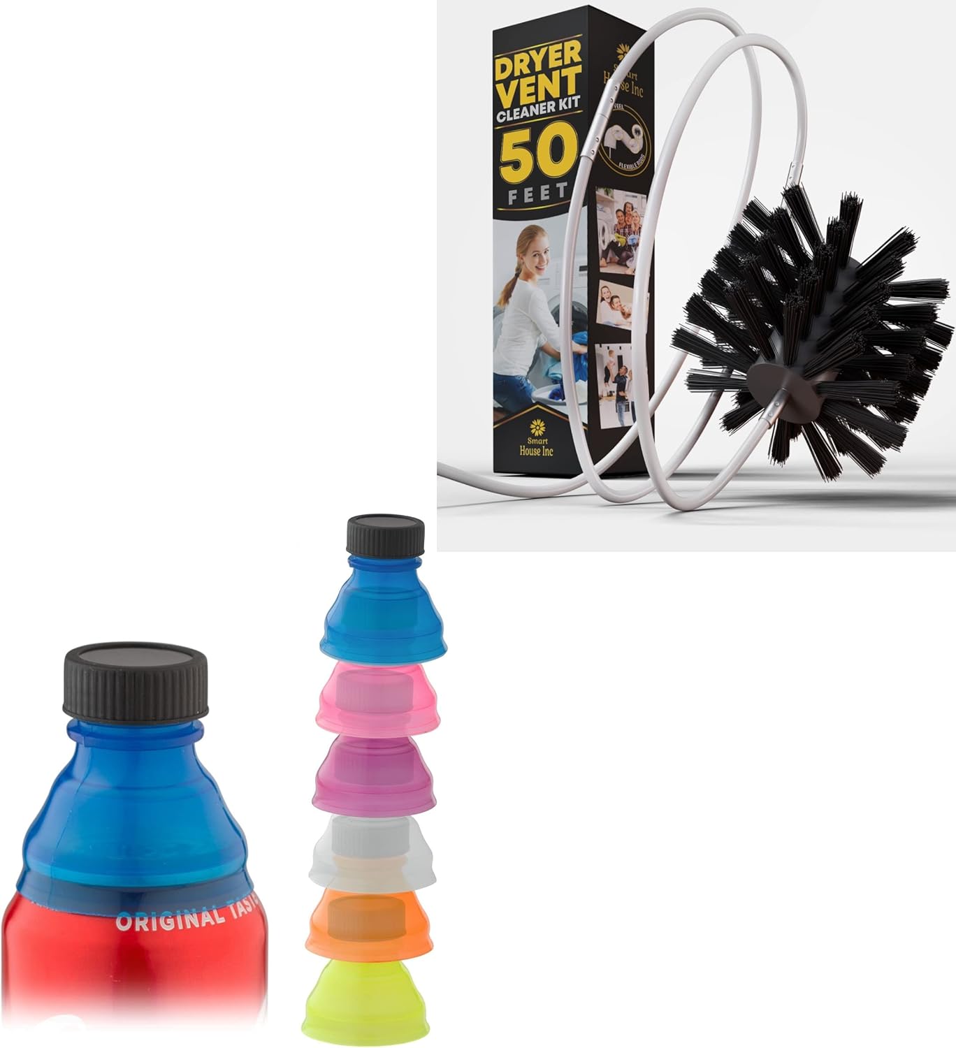 Amazon.com: Clear Soda Can Lids & Dryer Vent Cleaner Kit 50 FEET: Home ...