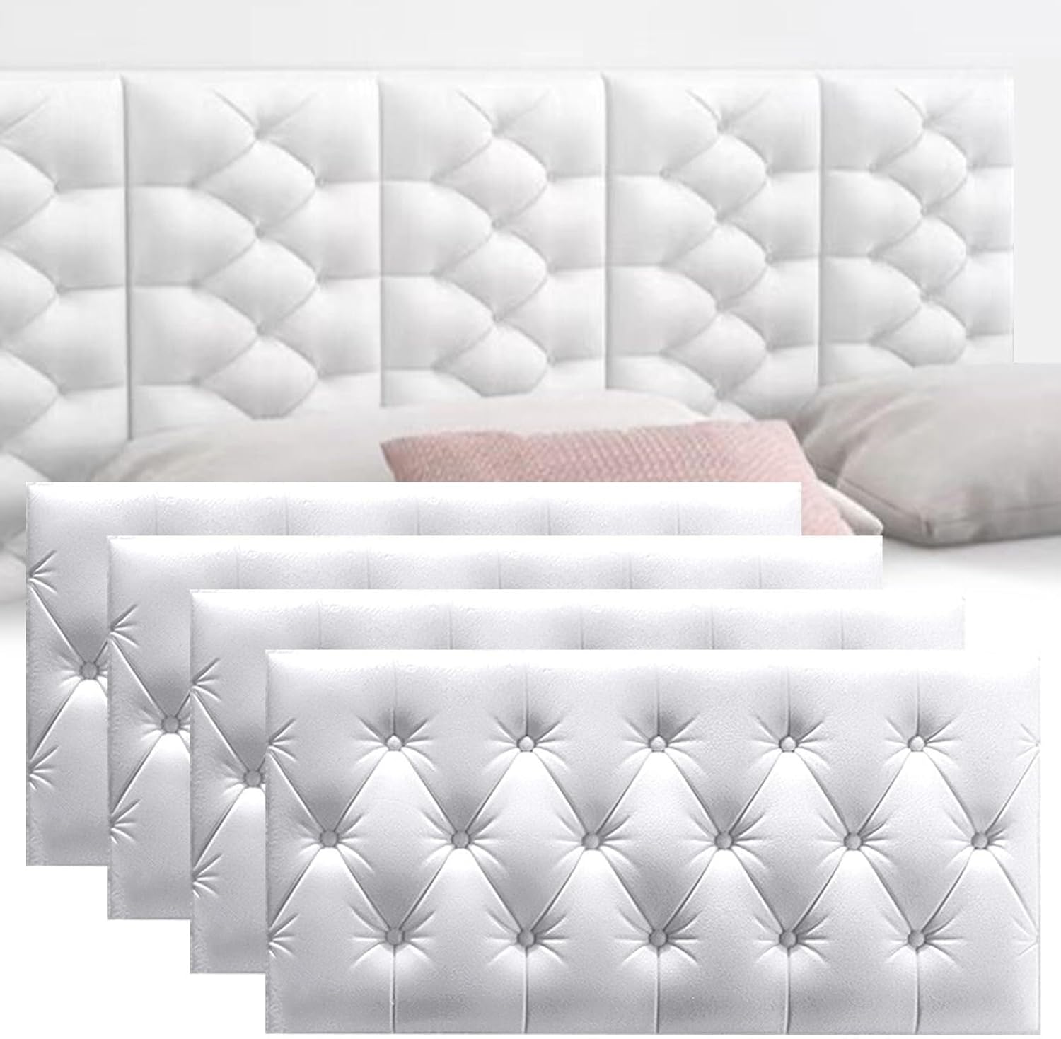 Amazon.com: KSVNOTF 3D Wall Padding Panels - Peel & Stick Upholstered ...