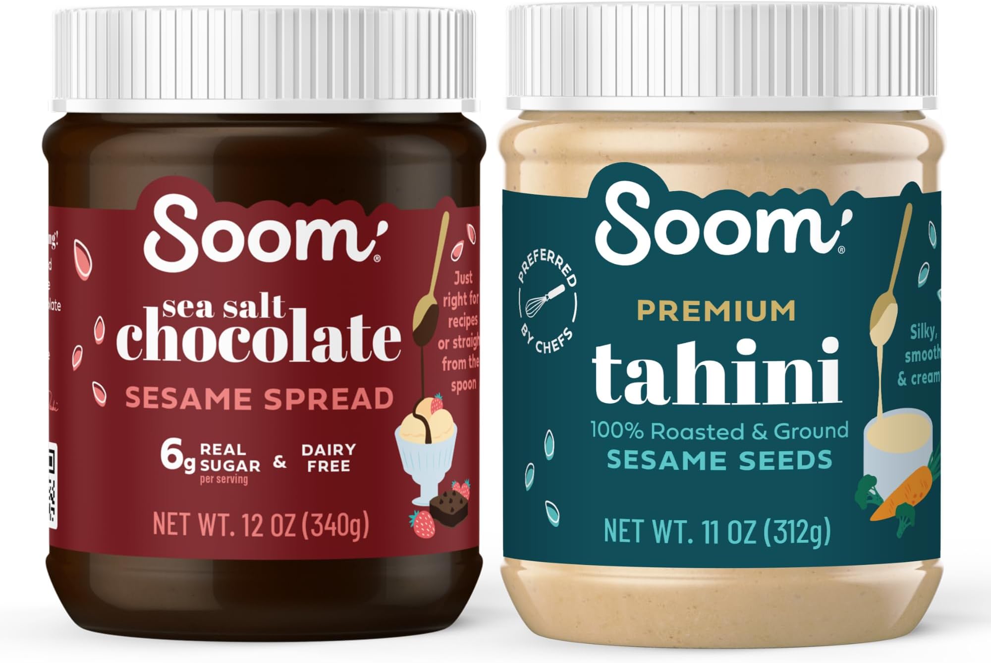 Amazon.com: Soom Foods Tahini Two Flavor Sampler: (1) Premium Sesame ...