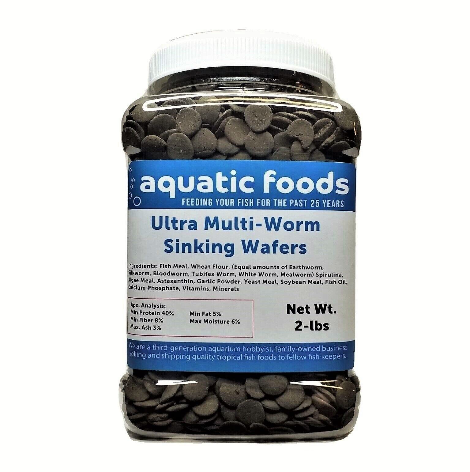 Buy Aquatic Foods Inc. Ultra Multi-Worm 1/2'' Sinking Wafers of 6-Types ...