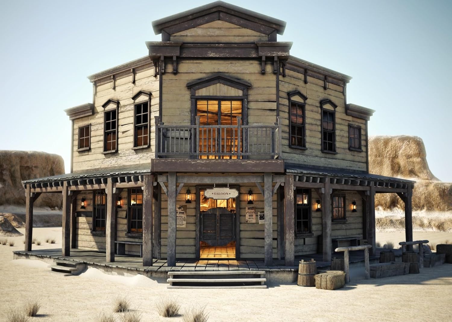 Amazon.com : Loccor 7x5ft Fabric Western Town Backdrop Wild Western ...