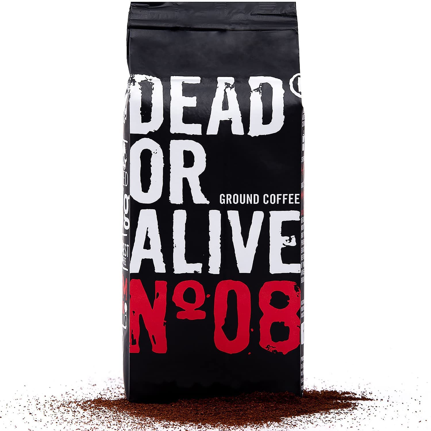 Amazon.com : DEAD OR ALIVE COFFEE No8 Moka, High Caffeine Ground Coffee ...