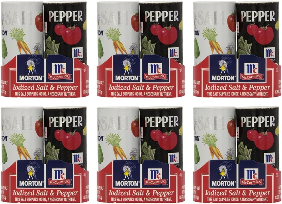 Amazon.com : Morton, Iodized Salt & Pepper Shaker Duo Pack, 5.5oz ...