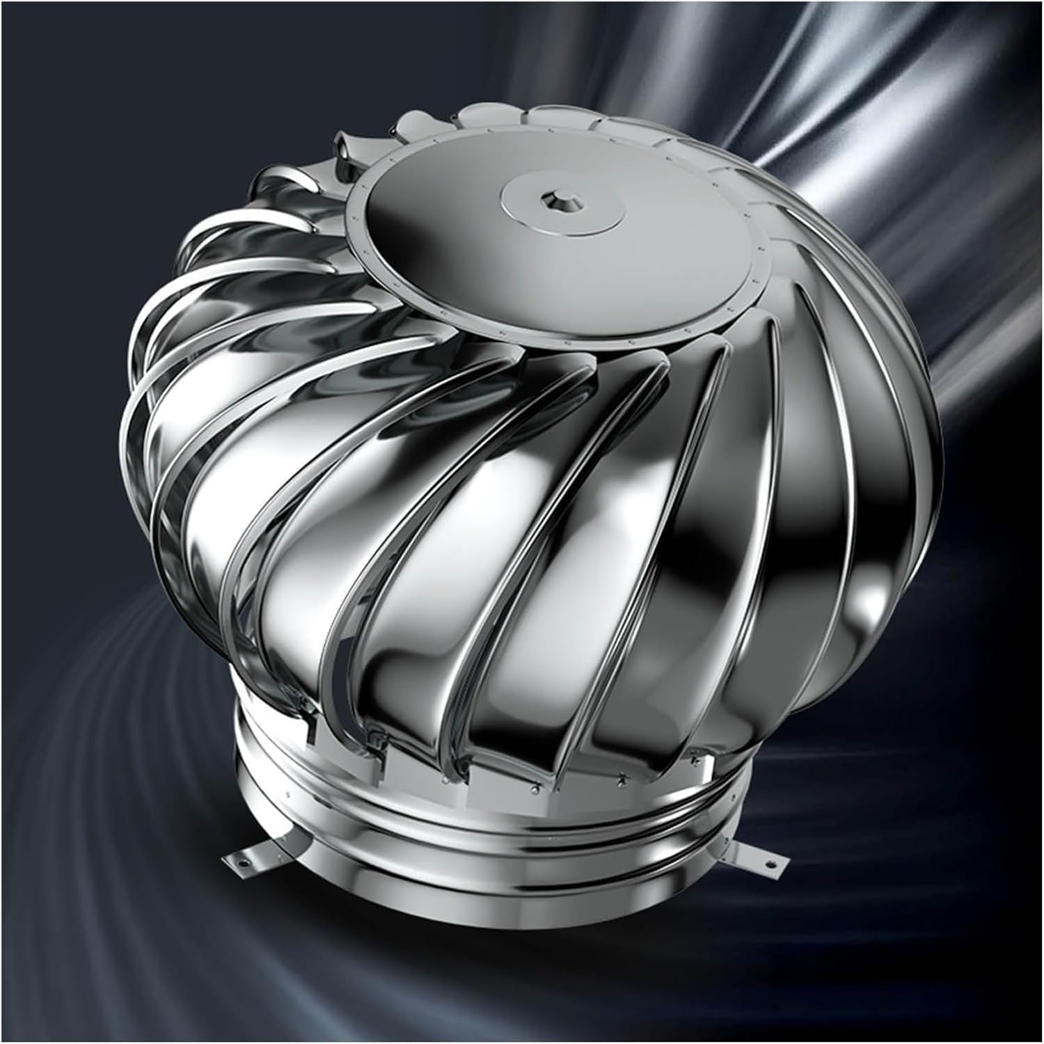 Amazon.com: Roof Wind,Stainless Steel Turbine Ventilator Vents Rotating ...
