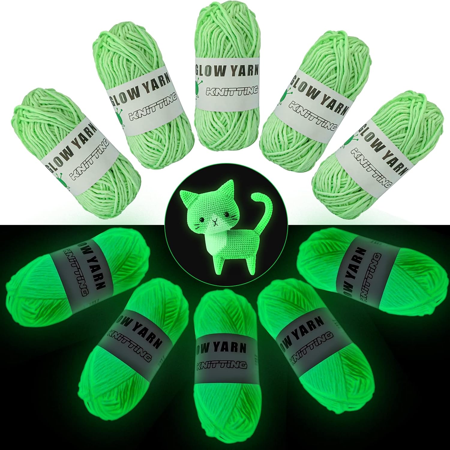 Amazon.com: 5 Pcs Glow in The Dark Yarn, Thick Glow Yarn DIY Crafts ...