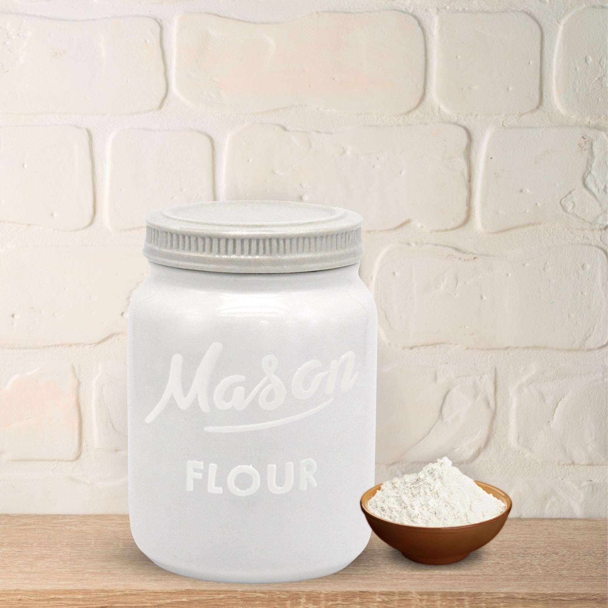 Snapklik.com : Mason Jar Flour Container - Decorative Flour Canister ...