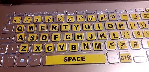 Qwerty Keys English UK Large Lettering (Upper Case) Non-Transparent ...