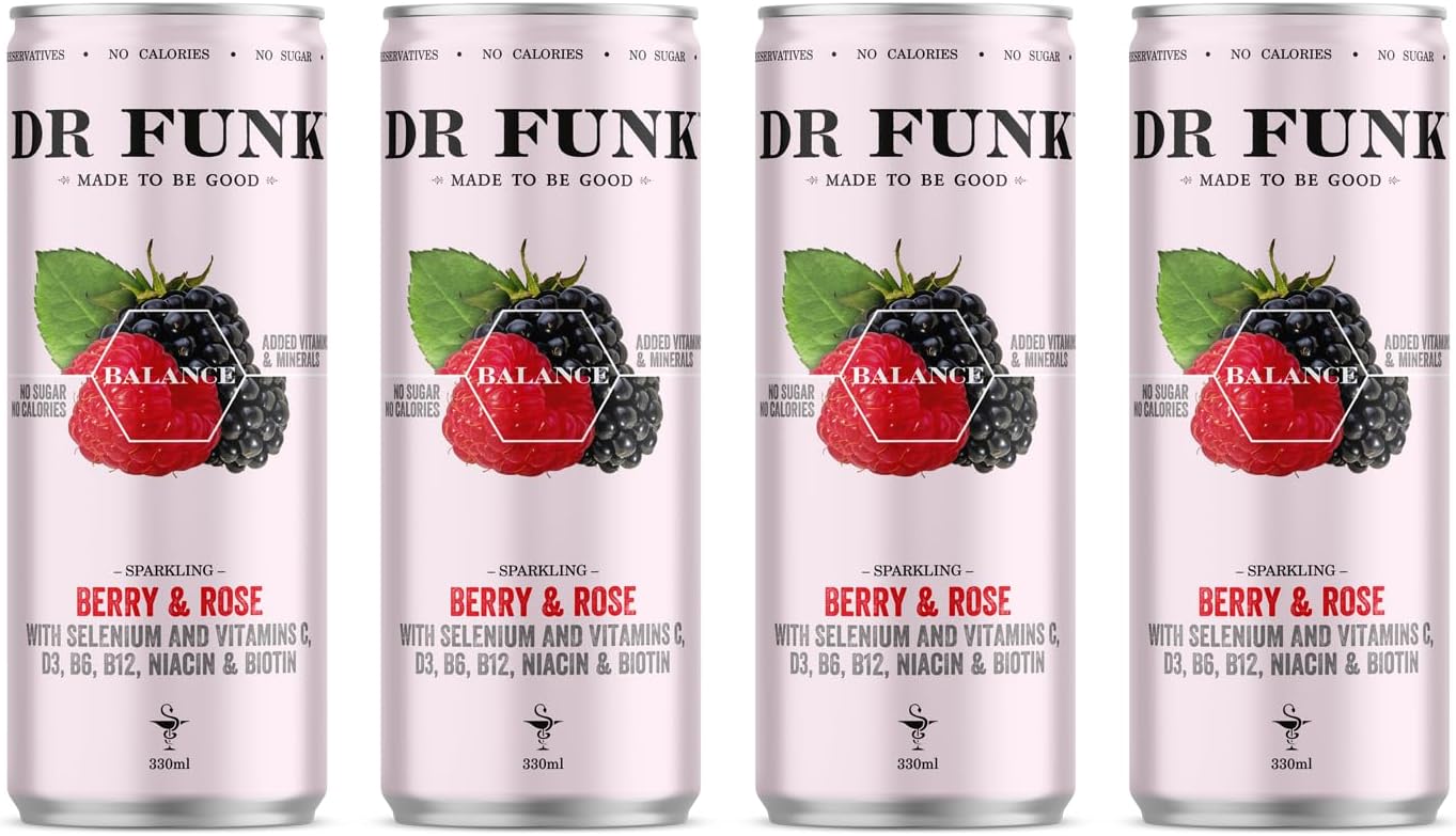 Dr. Funk BALANCE Sparkling Berry & Rose Flavour water with NO Sugar ...