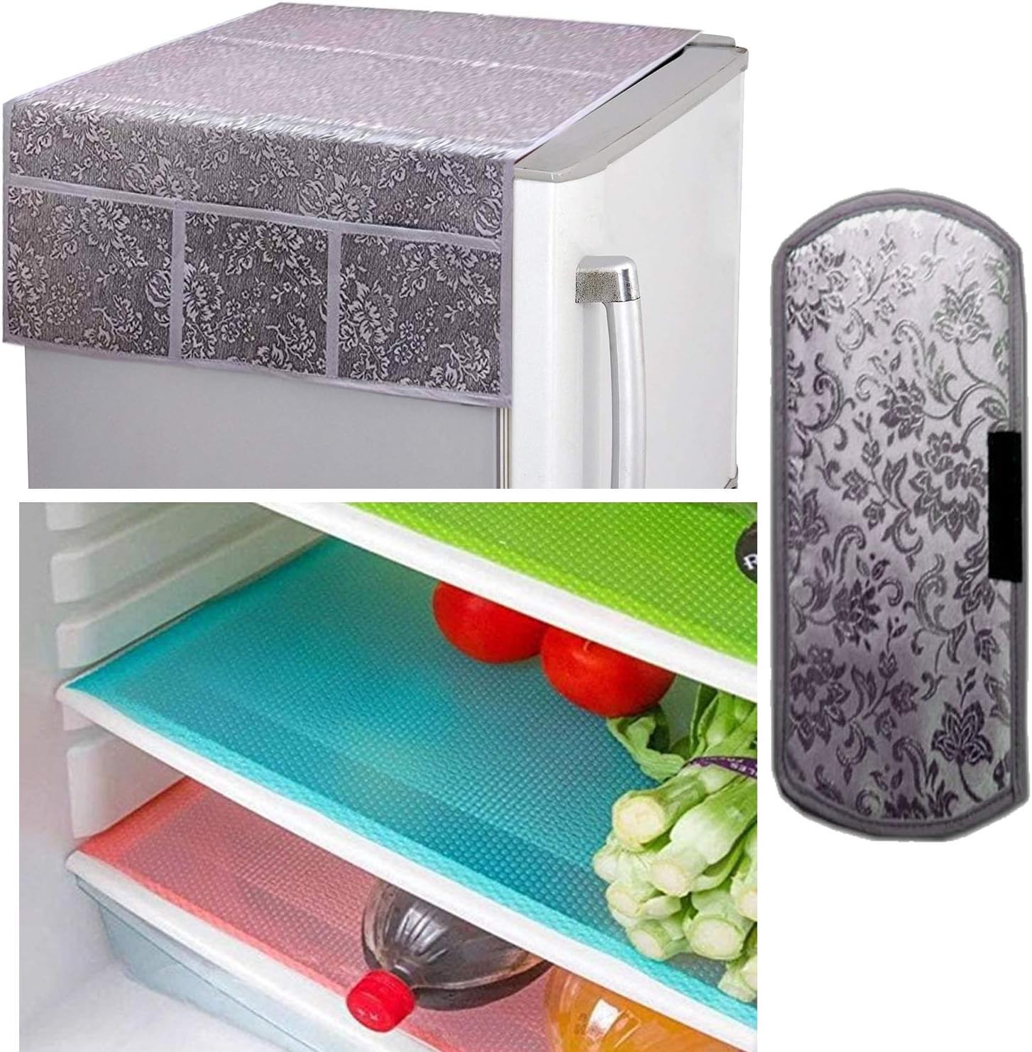 Kuber Industries Checkered PVC Fridge Top Cover - Grey, Set of 1 ...