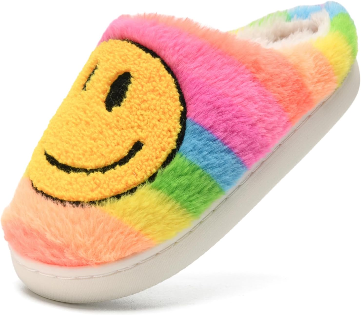 Amazon.com: COVS Smile Face Slippers for Girls Boys Toddler Soft Plush ...