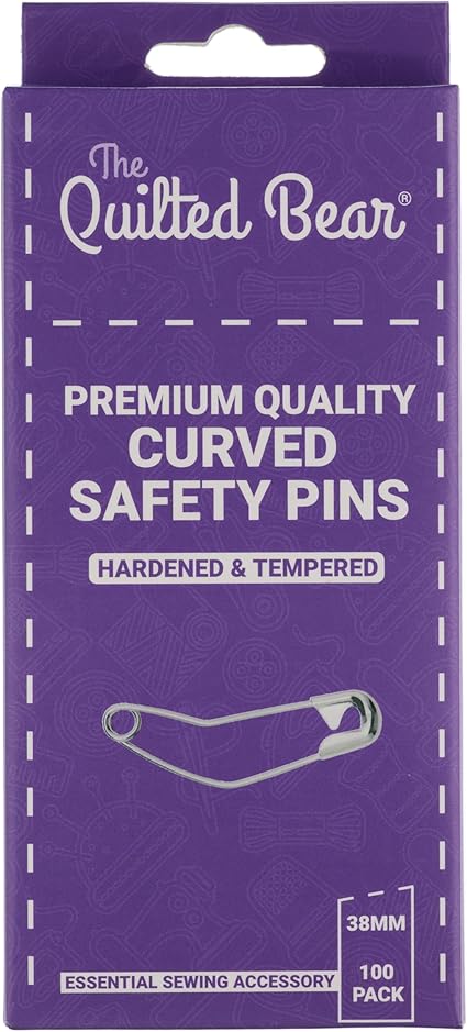 Amazon.com: The Quilted Bear Curved Safety Pins - Pack of 100 38mm ...