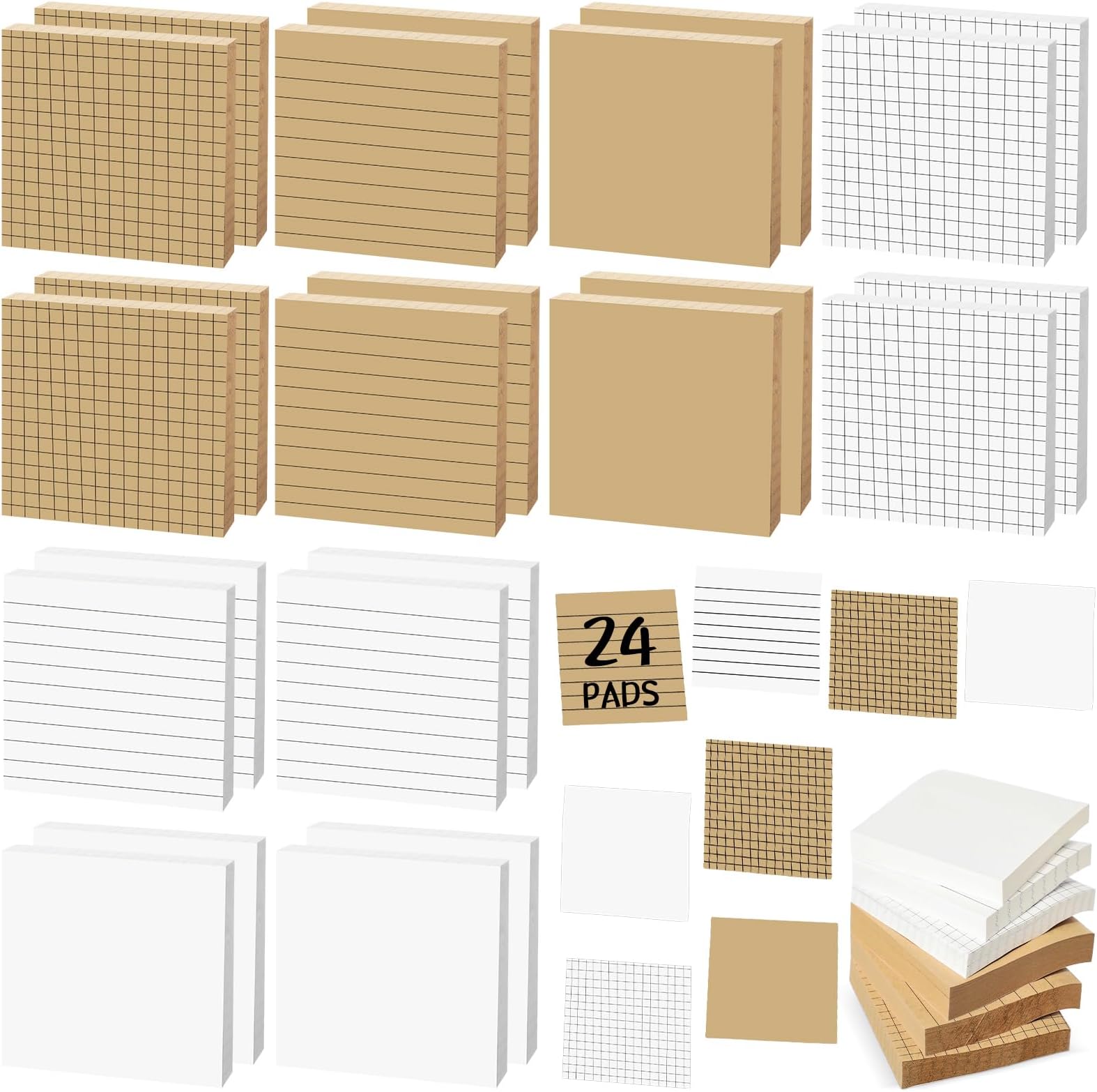Amazon.com : NatureTouch Sticky Notes 6 Packs, 3 x 3 Inches Adhesive ...
