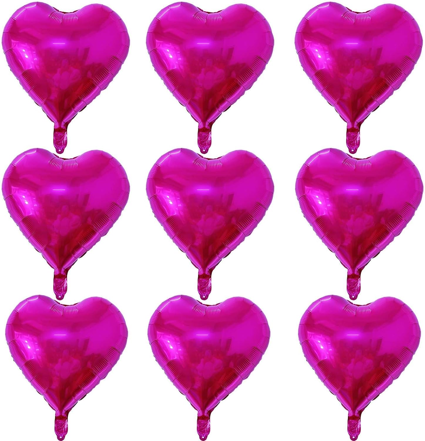 Amazon.com: Lovoir 10 Pcs Hot Pink Heart Shape Foil Mylar Balloons 18 ...