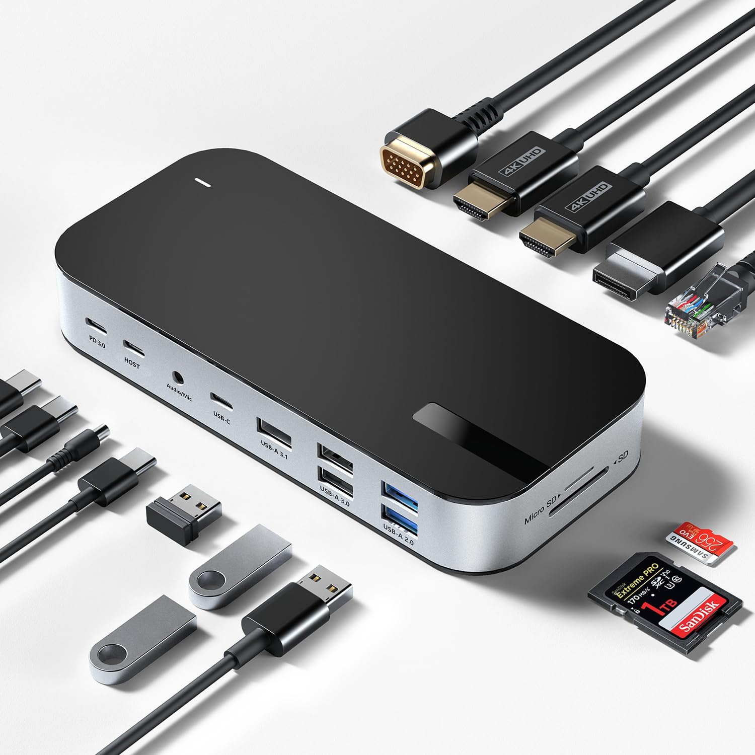 Amazon.com: USB C Docking Station Dual Monitor, 15 in 1 Laptop Dock Hub ...