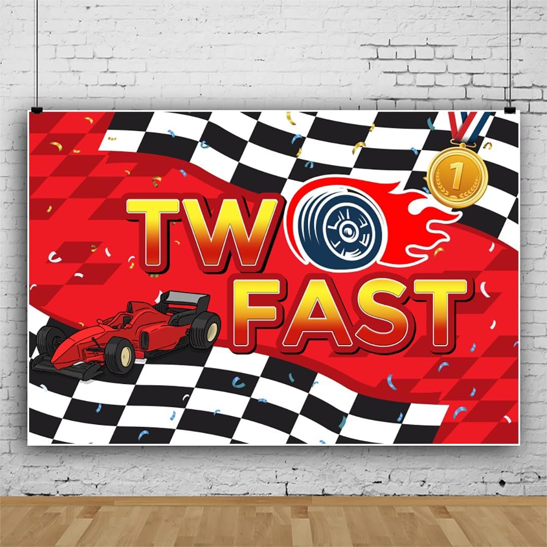 10x8ft Vinyl Two Fast Backdrop Cars Themed 2nd Birthday Photography ...