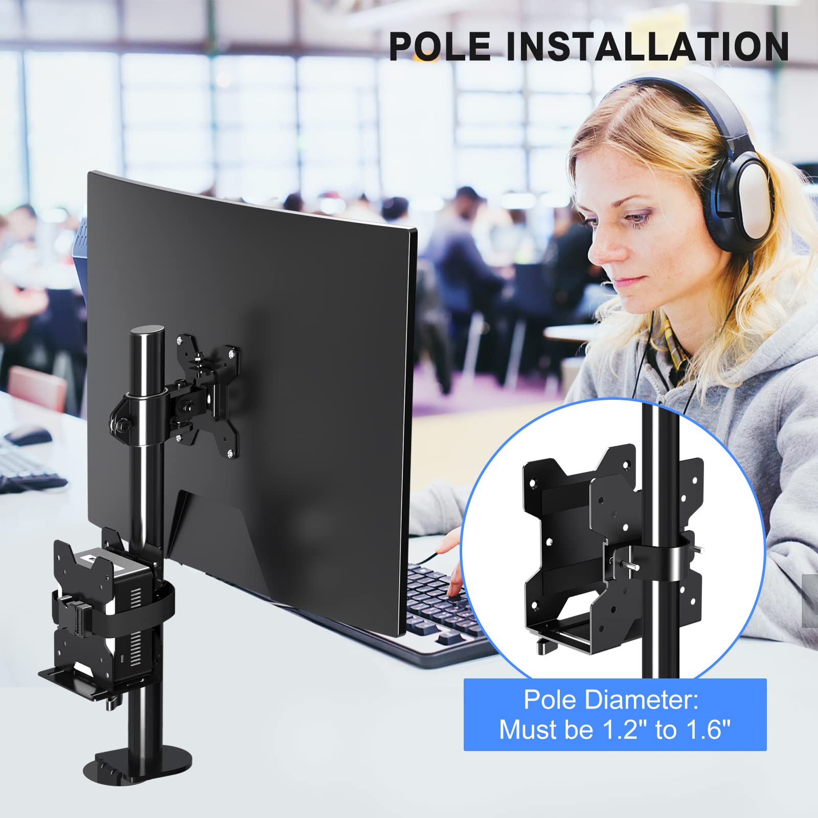 Snapklik.com : Pholiten Adjustable Thin Client Mini PC Mount Bracket
