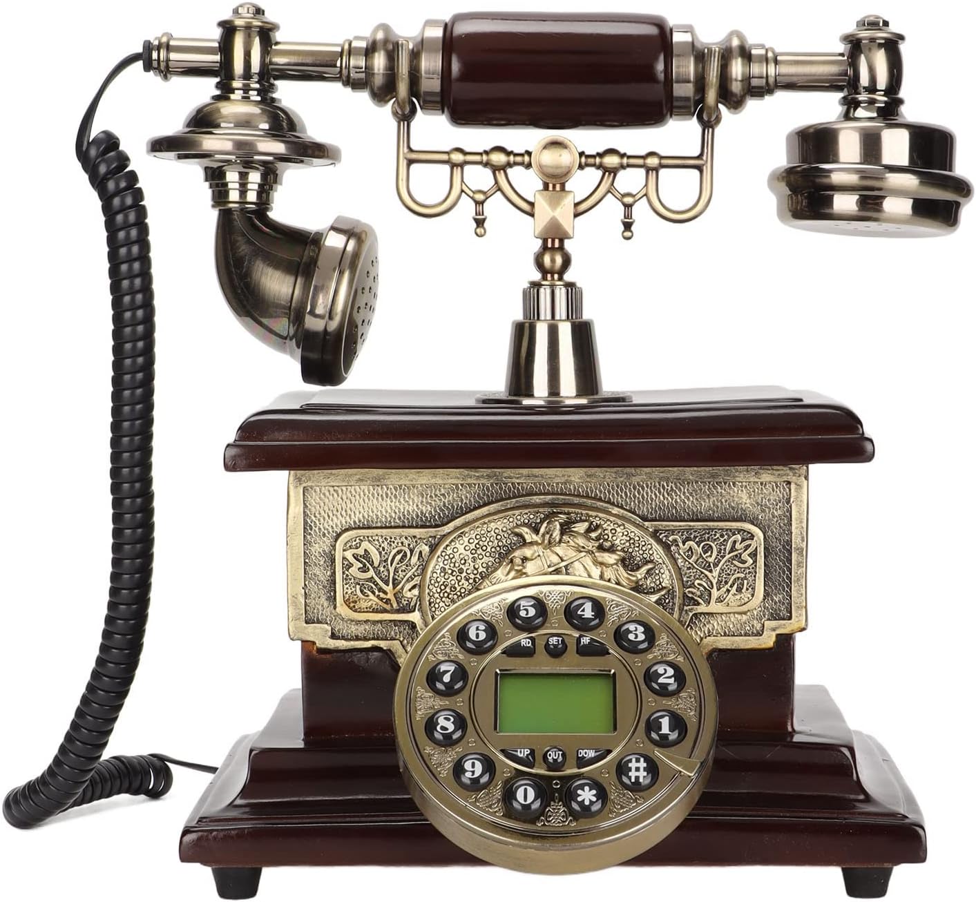 Vintage Telefon, LCD Ekranlı Reçine Eski Moda Antika Telefon, Ev Ofis ...