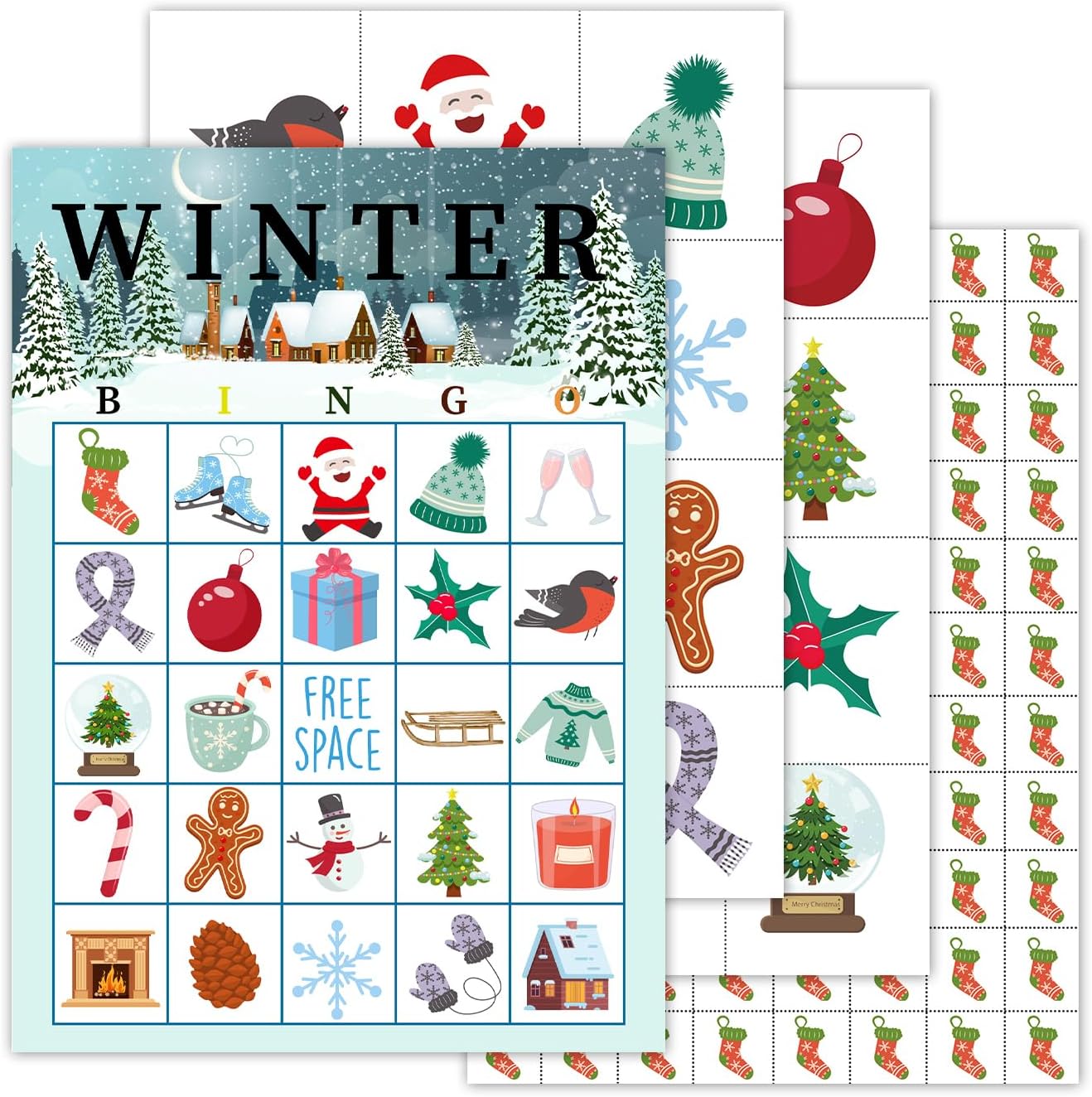 Amazon.com: haipino Christmas Bingo Party Games with 24 Players ...
