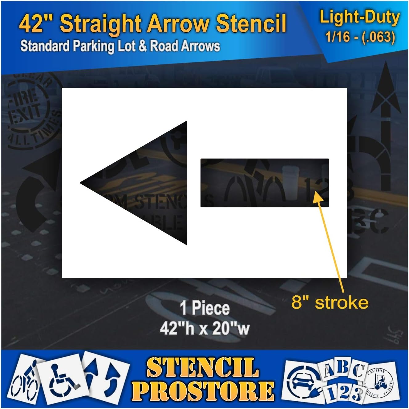 Amazon.com : 62" Arrow Combo Kit 3 pc Stencil Parking Lot Stencil ...