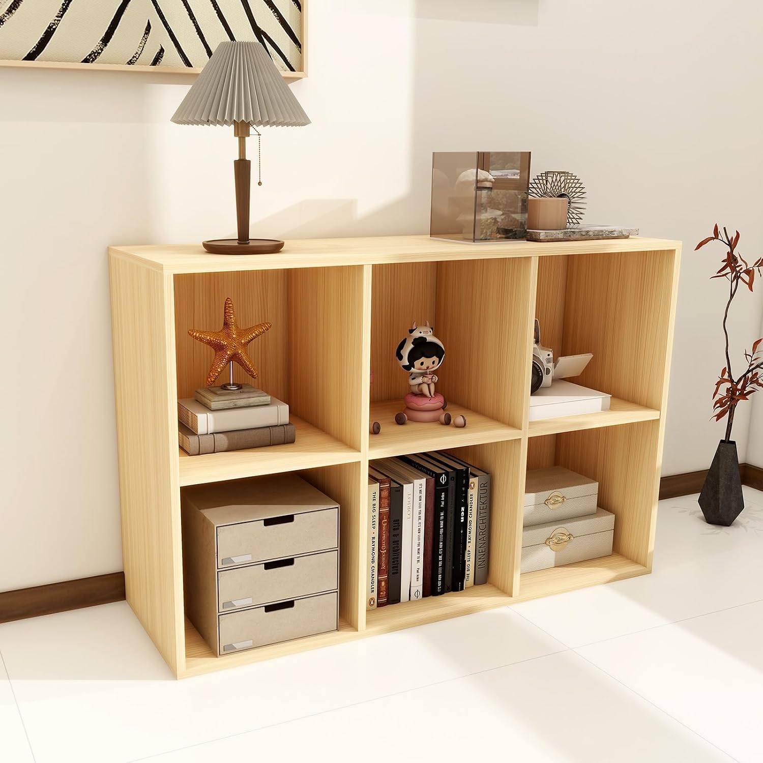 Amazon.com: YKLYTBD 6 Cube Storage Organizer - Wood Bookshelf with ...