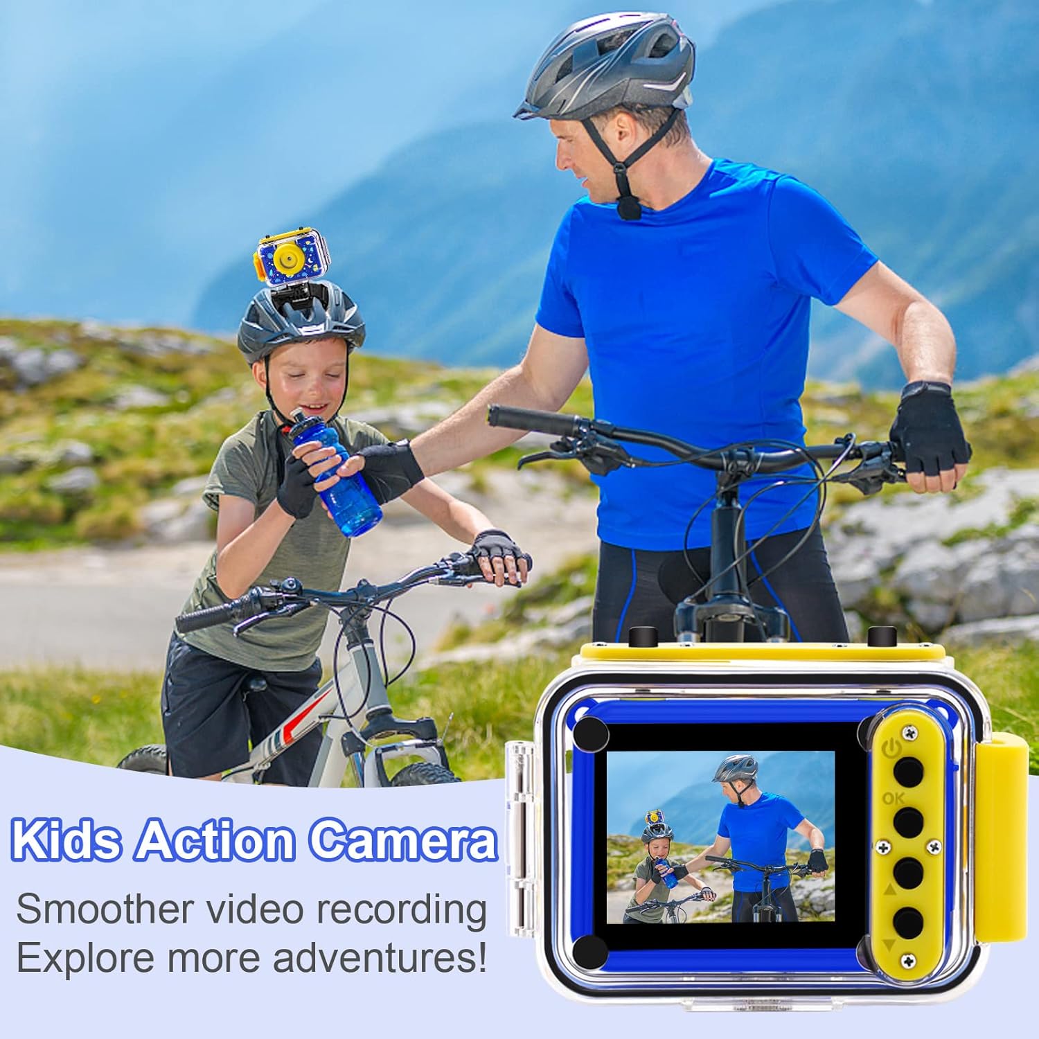 GKTZ Kids Underwater Camera Boys – Kids Video Camera Waterproof 1080P ...