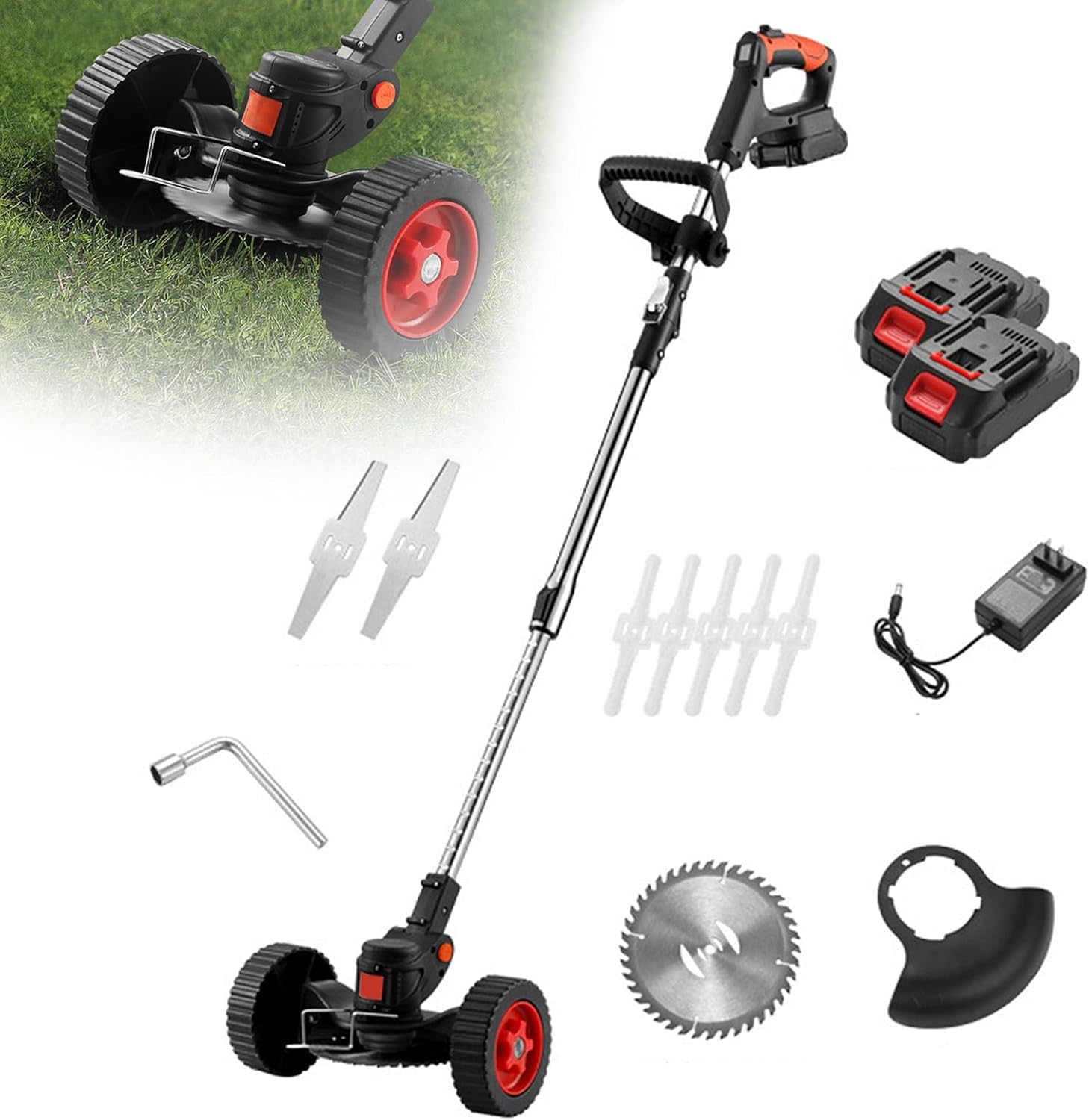 Amazon.com : FBITE 21V Electric Rotary Lawnmower, Rotary Lawn Mower ...