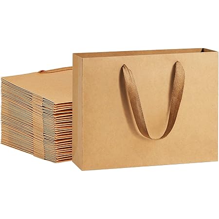 Amazon.com: Small Paper Bags 10.6x3.1x8.3" BagDream Gift Bags 50Pcs ...