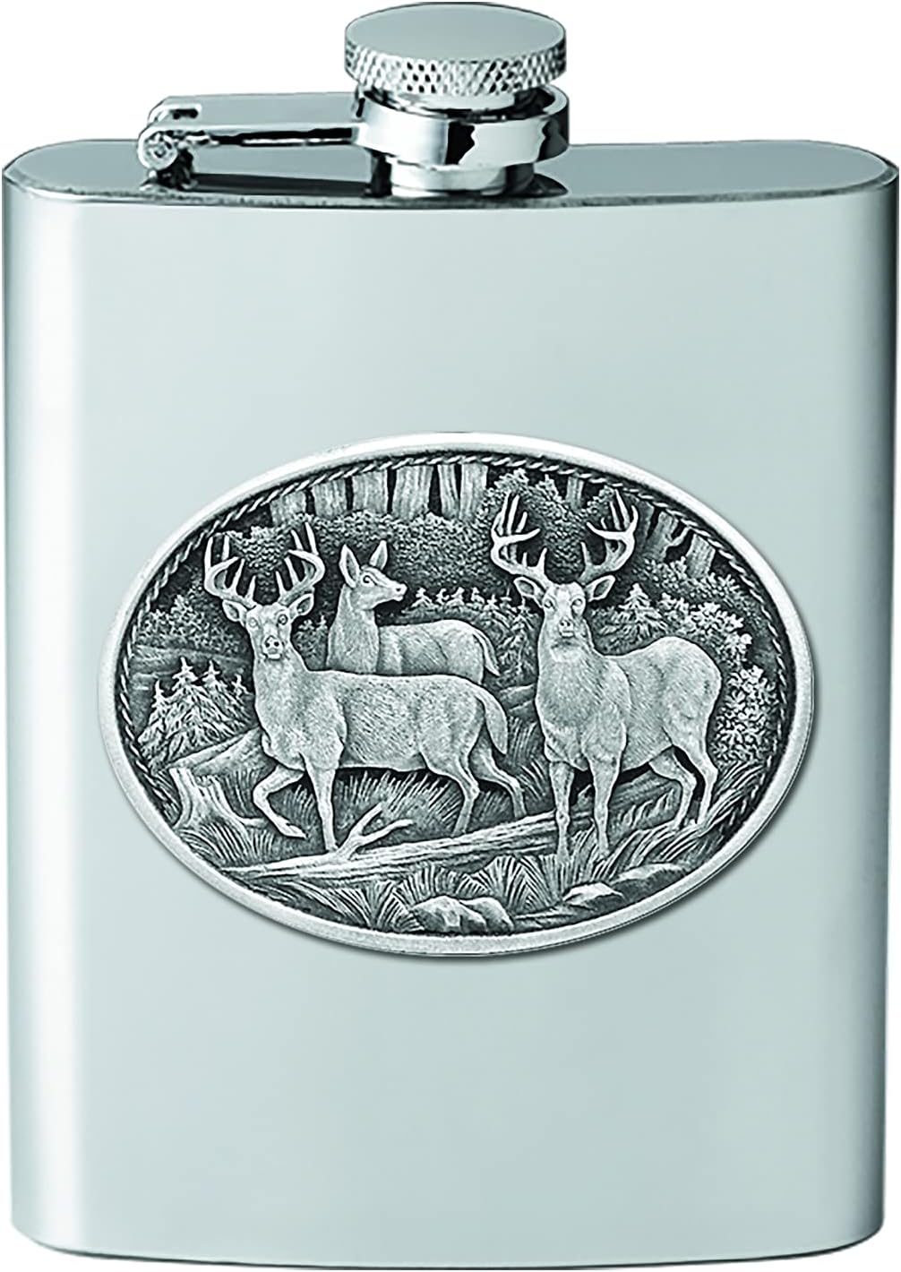 Amazon.com | Heritage Pewter Whitetail Flask | 8 Ounce Liquor Flask ...